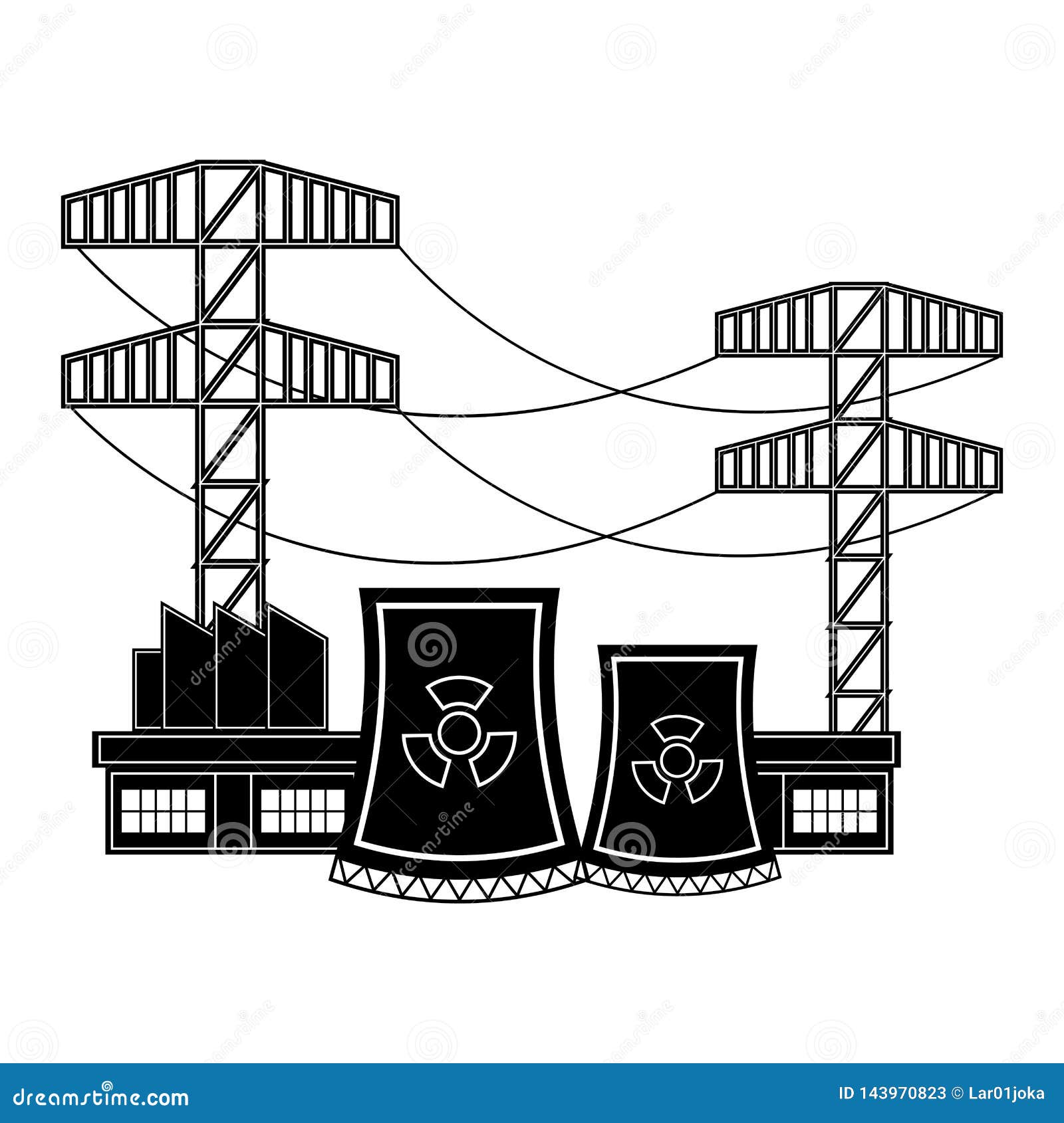 Nuclear power plant icon stock vector. Illustration of smoke - 143970823