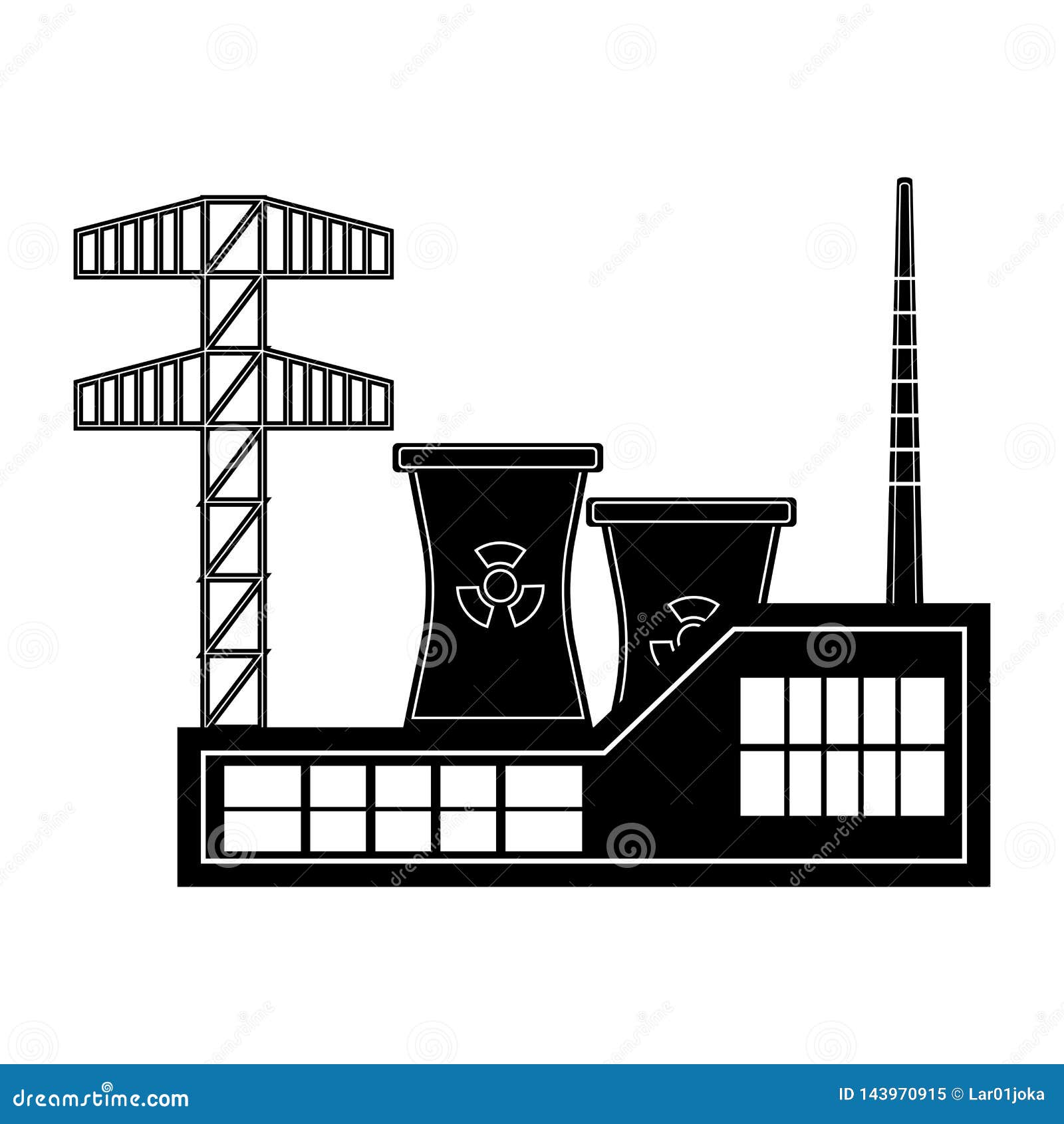 Nuclear power plant icon stock vector. Illustration of steam - 143970915