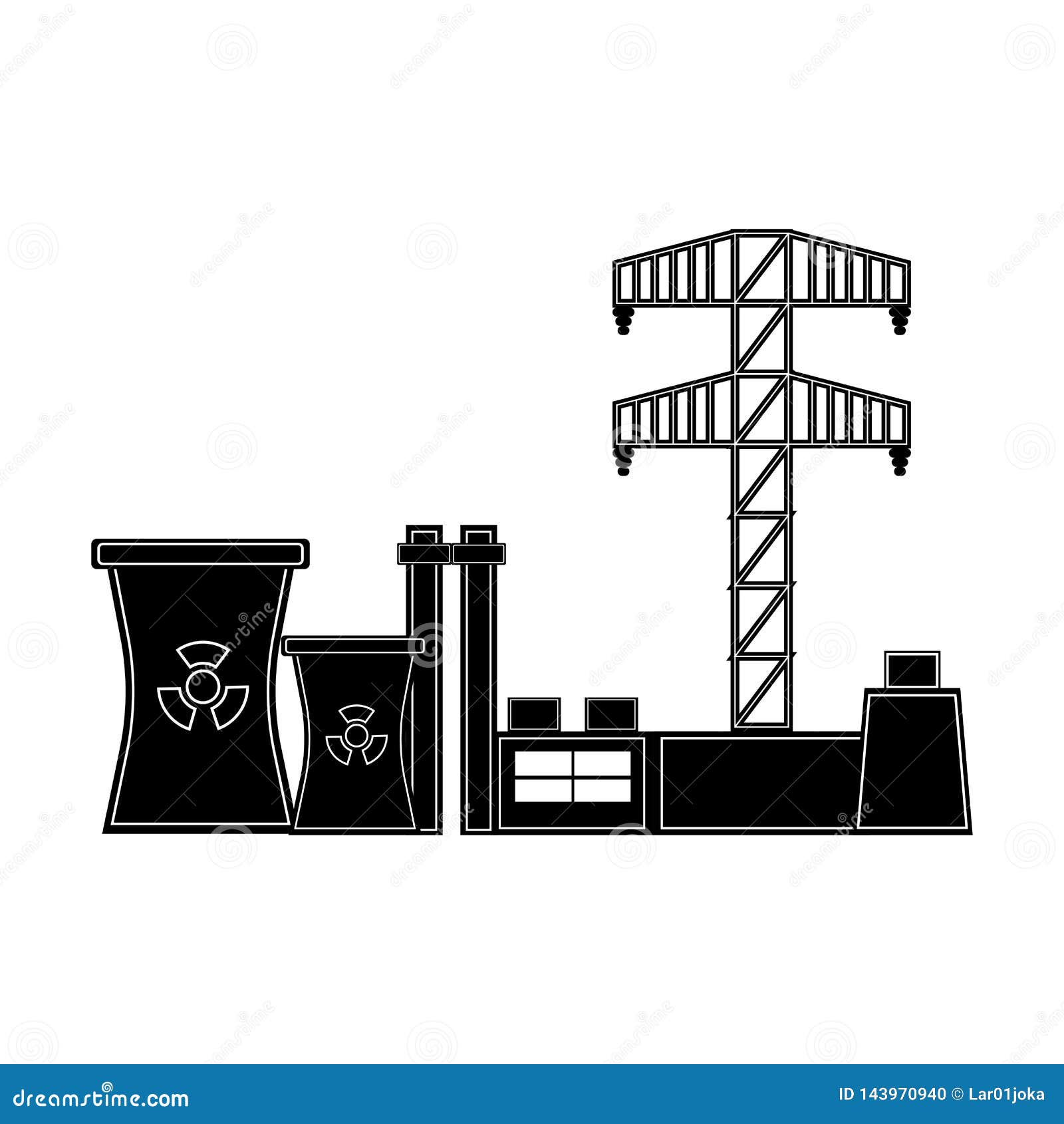 Nuclear power plant icon stock vector. Illustration of electric - 143970940