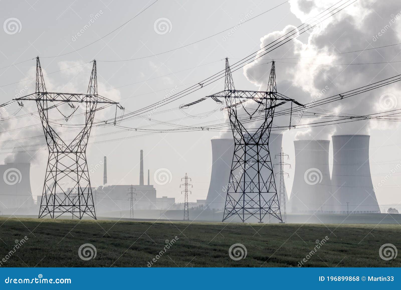 Nuclear power plant stock photo. Image of industrial - 196899868