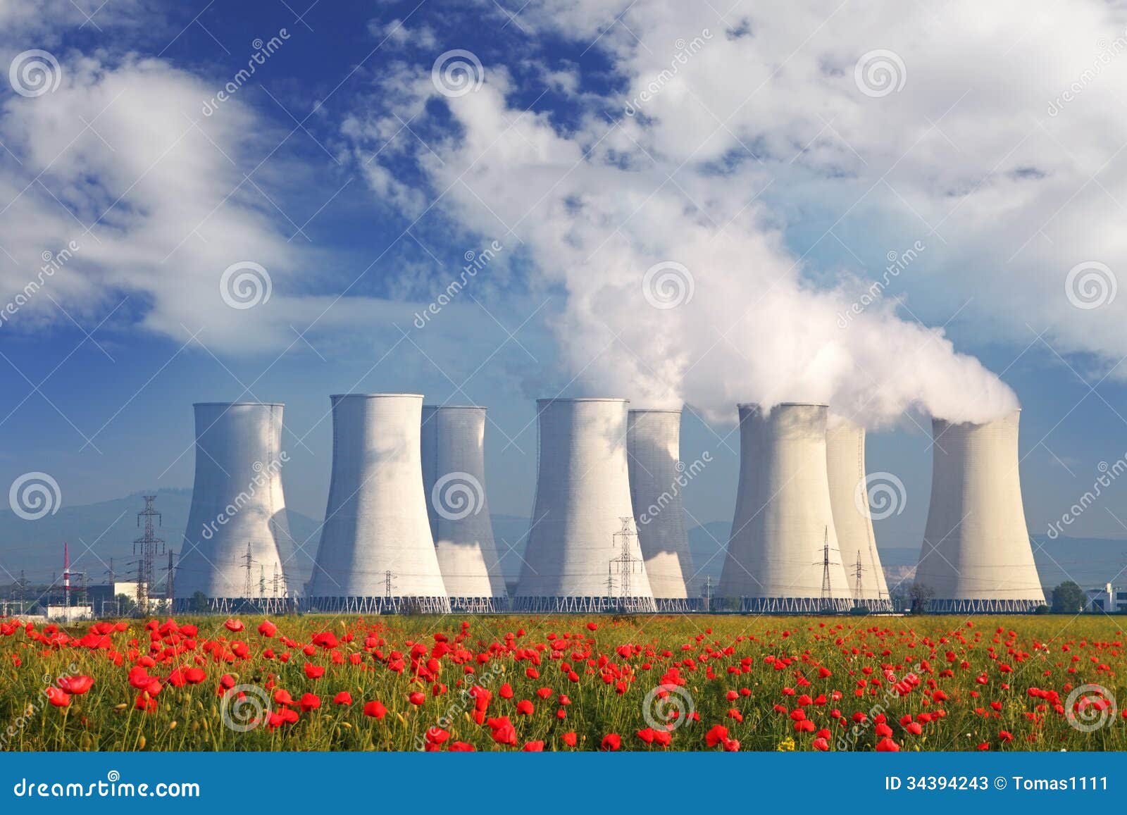 Nuclear power plant stock image. Image of fuel, nuclear - 34394243