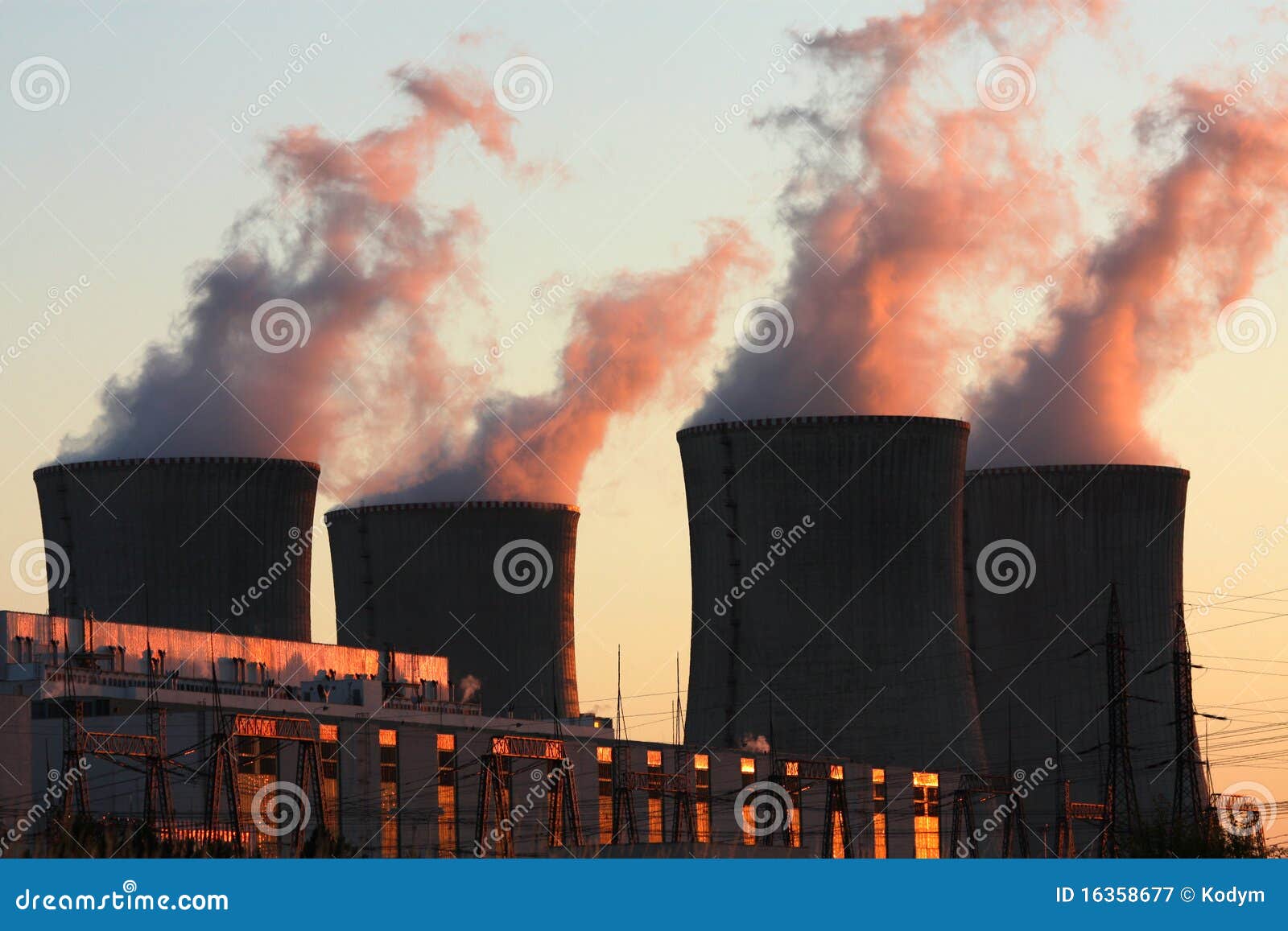 Nuclear Power Plant during Sunset Stock Image - Image of fuel, building ...