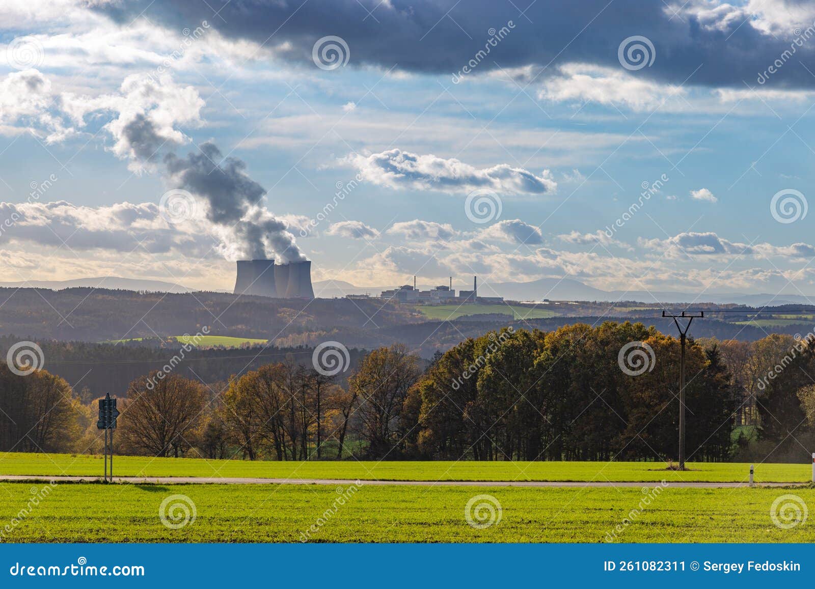 Nuclear Power Plant Temelin on the Horizon Stock Image - Image of ...