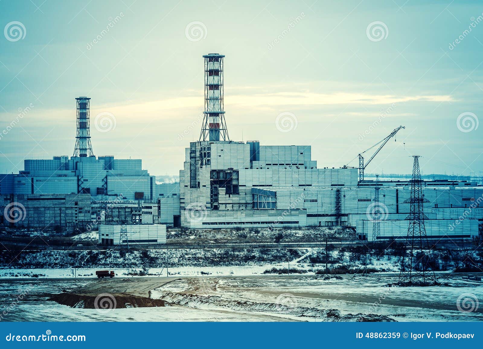 Nuclear power plant unit stock image. Image of station - 48862359
