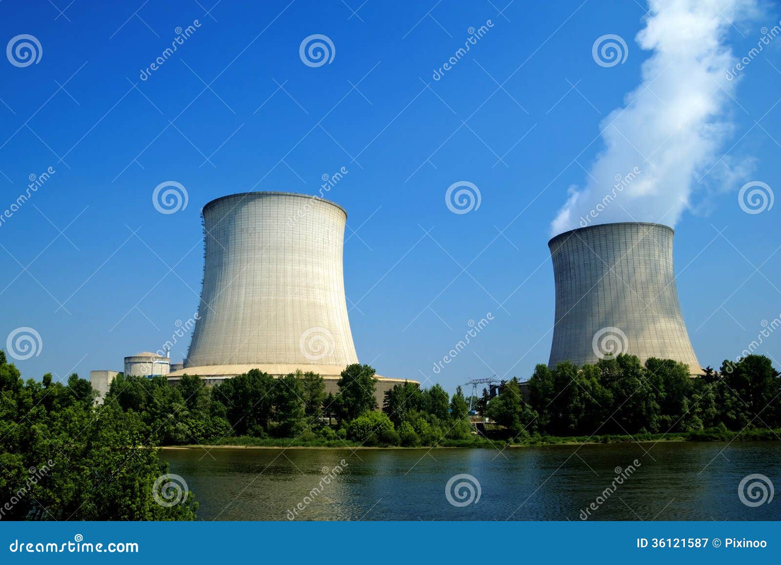 Nuclear Power Plant Waterfront Stock Illustration - Illustration of ...