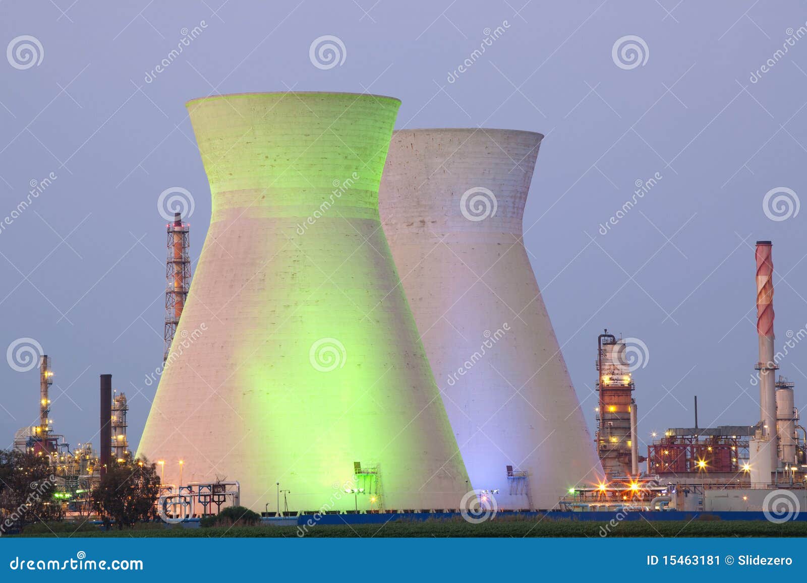 Nuclear Power Station Ander Blue Sky Stock Image - Image of outdoors ...