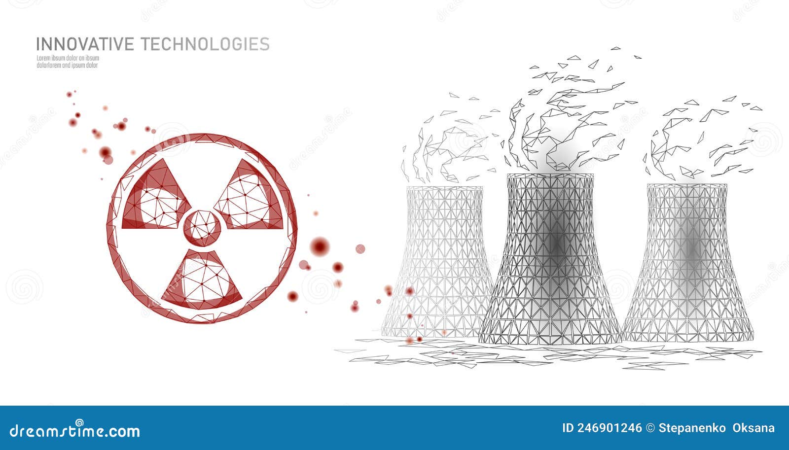Nuclear Power Station Cooling Tower Low Poly. 3d Render Ecology ...