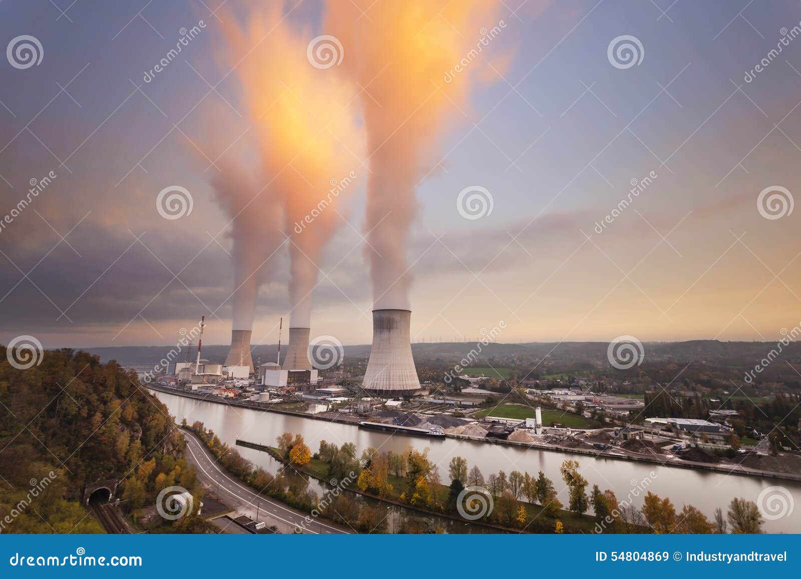 Nuclear Power Station at Sunset Stock Image - Image of cloud, power ...