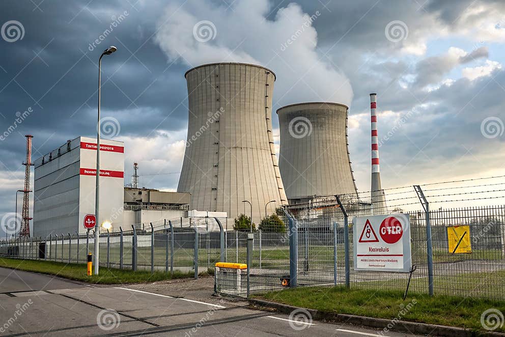 Nuclear Power Station with Two Atomic Reactors Stock Photo - Image of ...