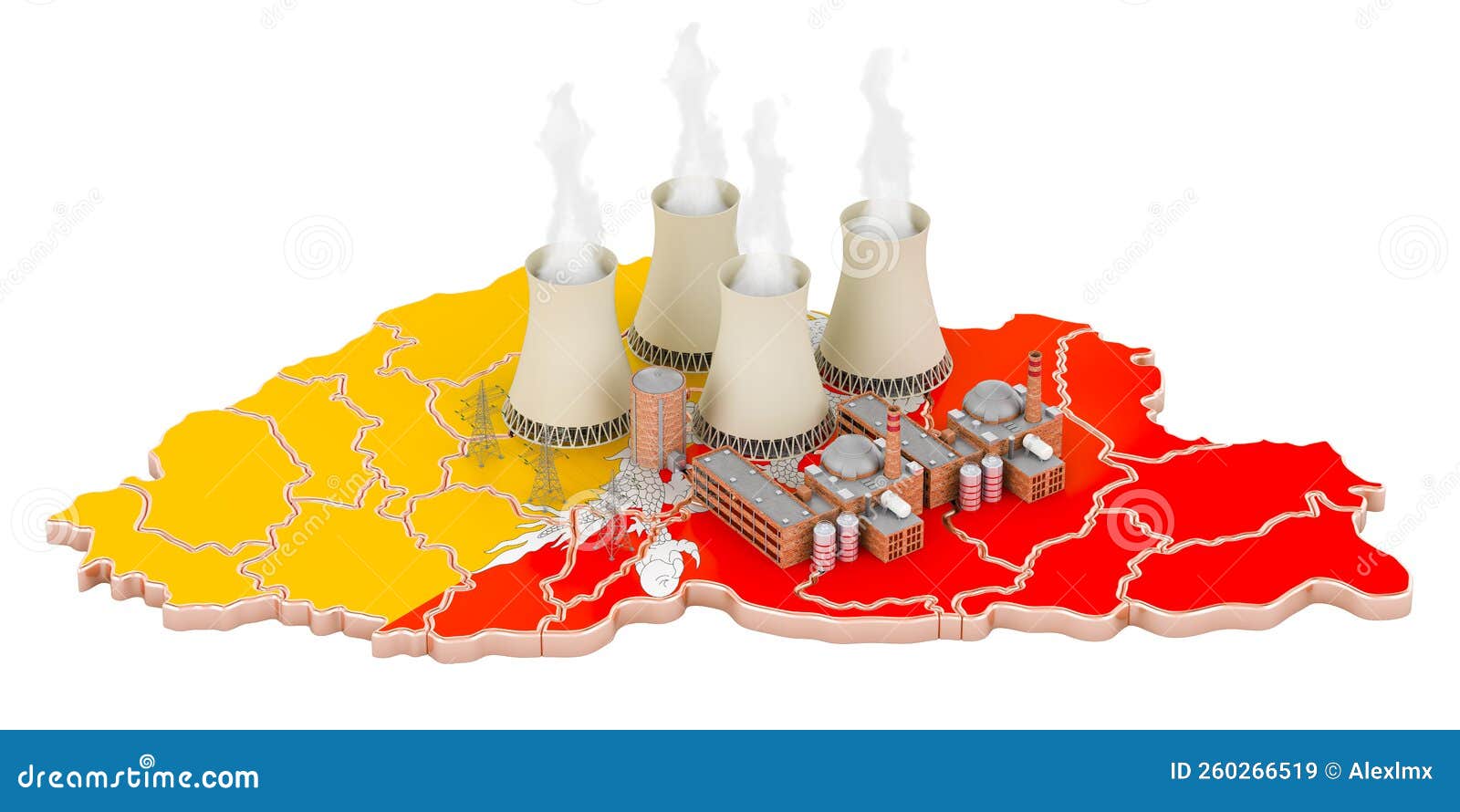 Nuclear Power Stations in Bhutan, 3D Rendering Stock Illustration ... Nuclear Power Stations in Bhutan, 3D Rendering Stock Illustration ...