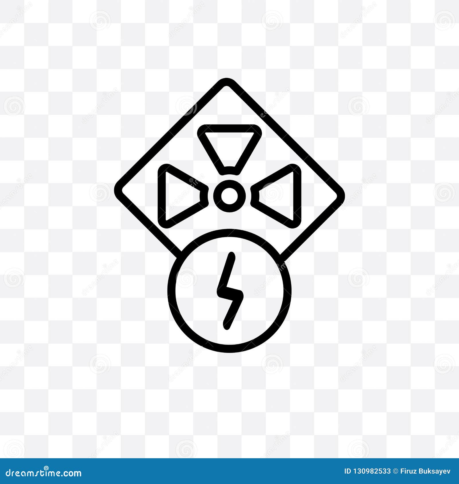 Nuclear Power Vector Linear Icon Isolated on Transparent Background ...