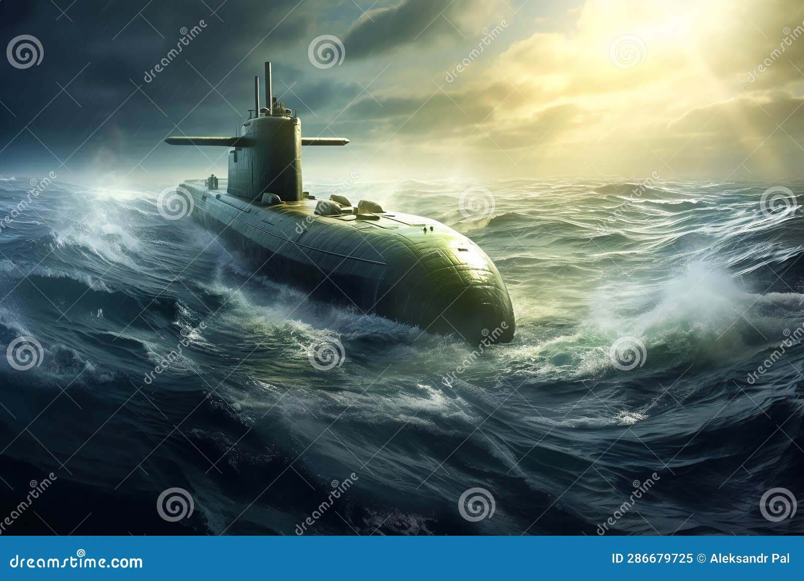 Nuclear Powered Cruise Missile Fast Attack Submarine Surfacing in the ...