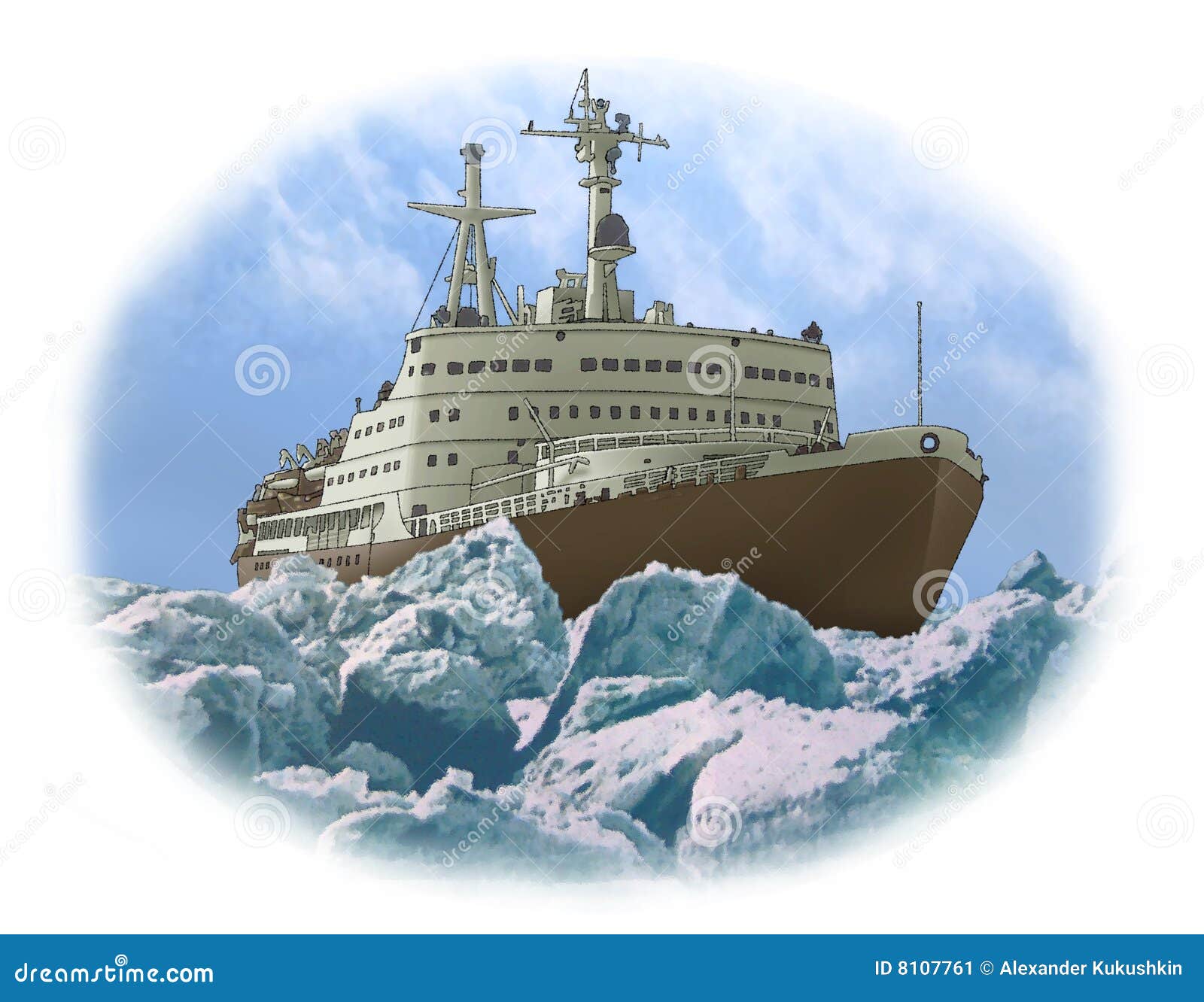 Nuclear-powered Ice-breaker Stock Illustration - Illustration of ...