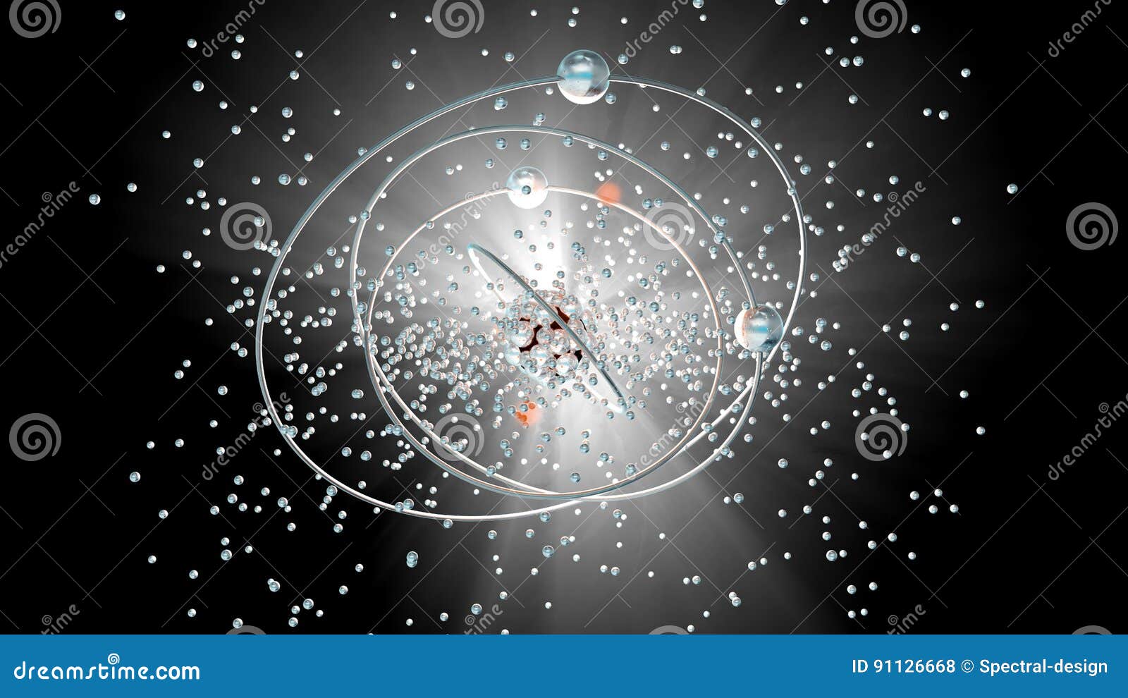Nuclear Radiation Emitting from a Atom Stock Illustration ...