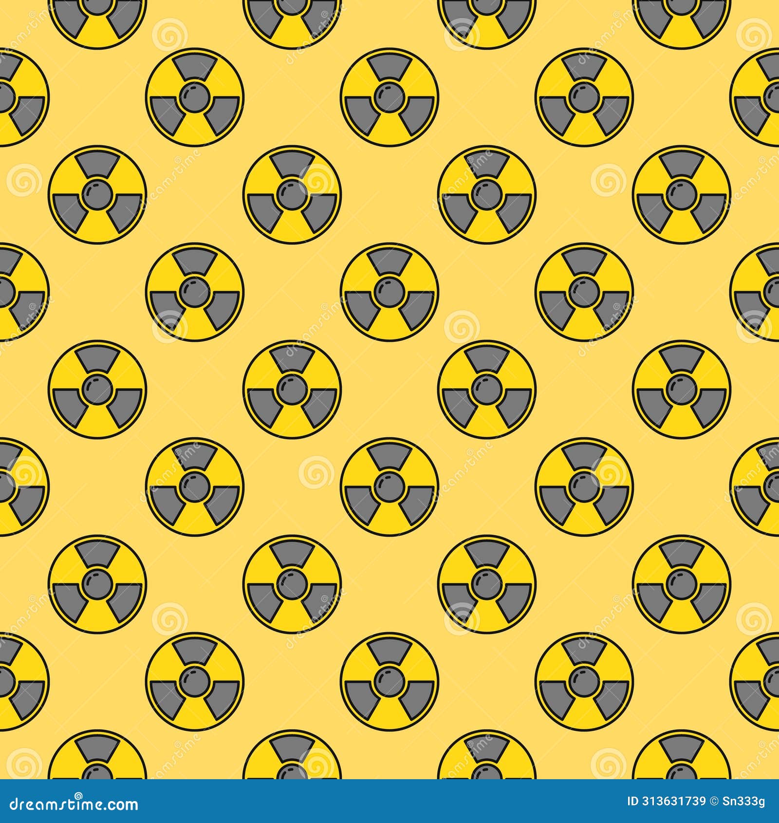 Nuclear Radiation Energy Vector Danger Zone Colored Seamless Pattern ...