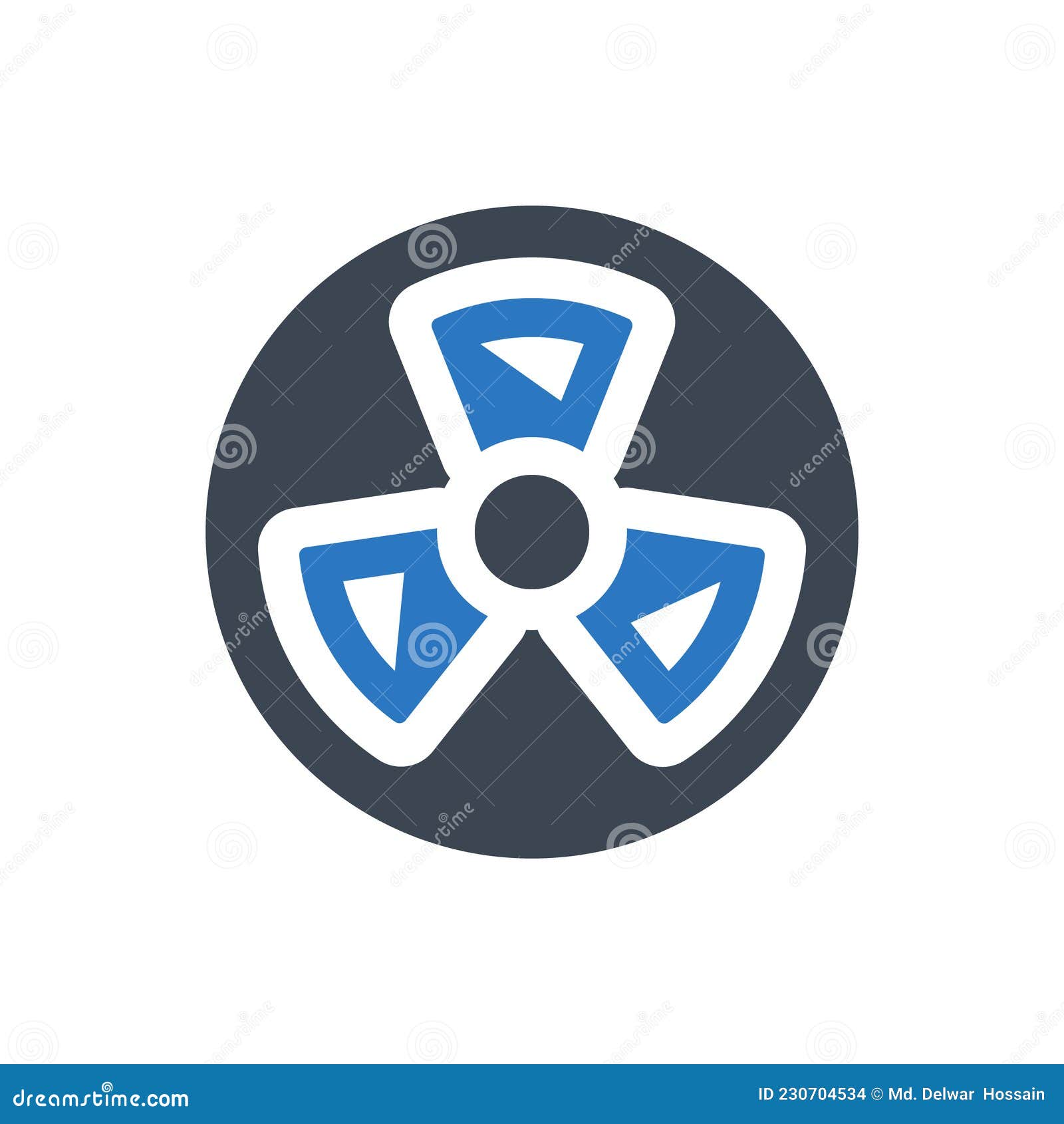 Nuclear radiation icon stock vector. Illustration of sign - 230704534