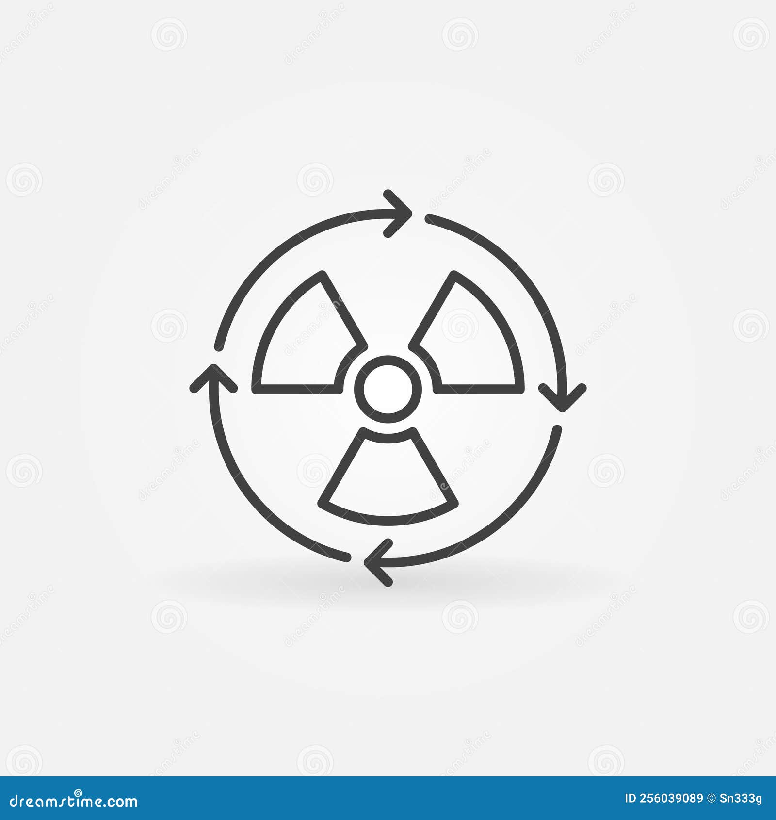 Nuclear Radiation Recycle Outline Vector Radioactive Concept Icon Stock ...
