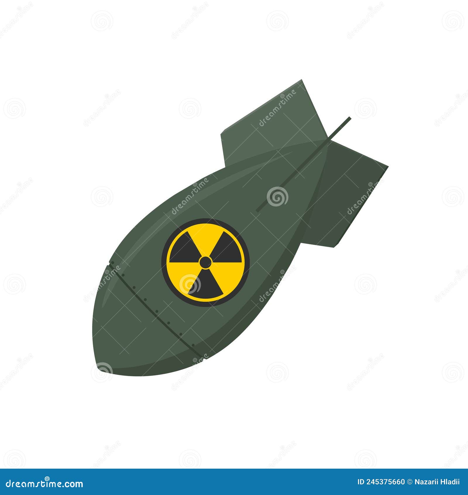 Nuclear Radioactive Bomb Flies Down Icon Design. Vector Illustration ...