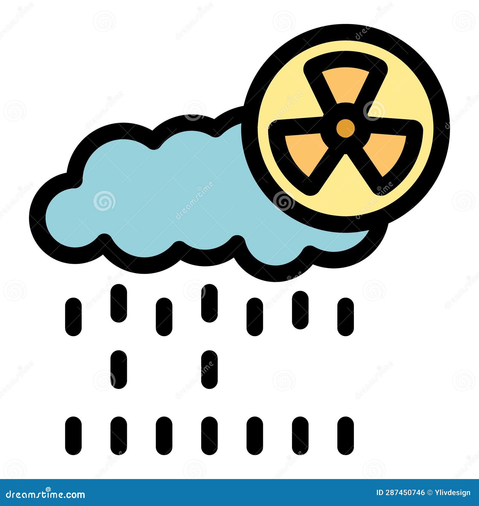 Nuclear Rain Icon Vector Flat Stock Illustration - Illustration of icon ...