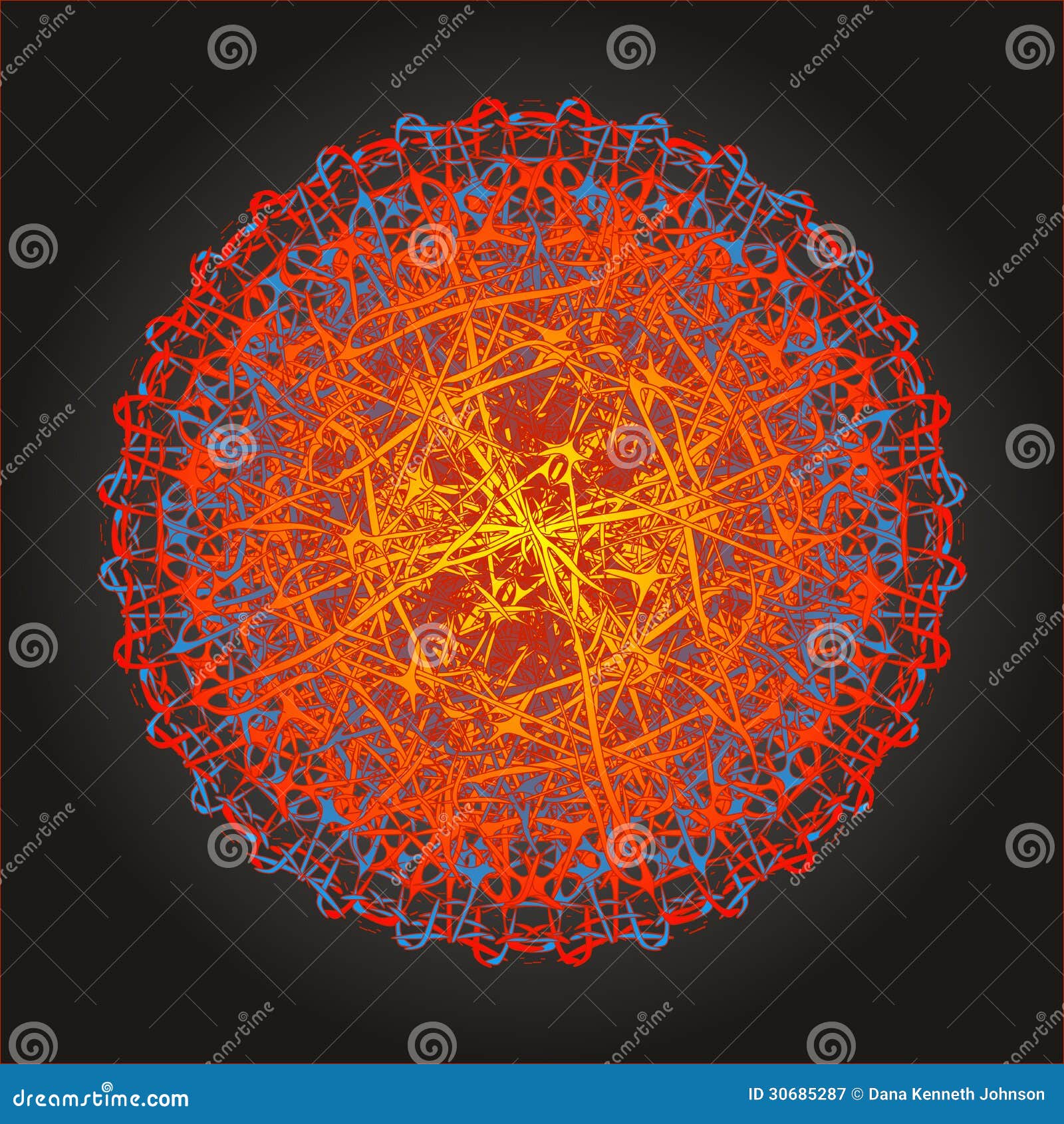 Nuclear Reaction Artistic Rendition Stock Illustration - Illustration ...