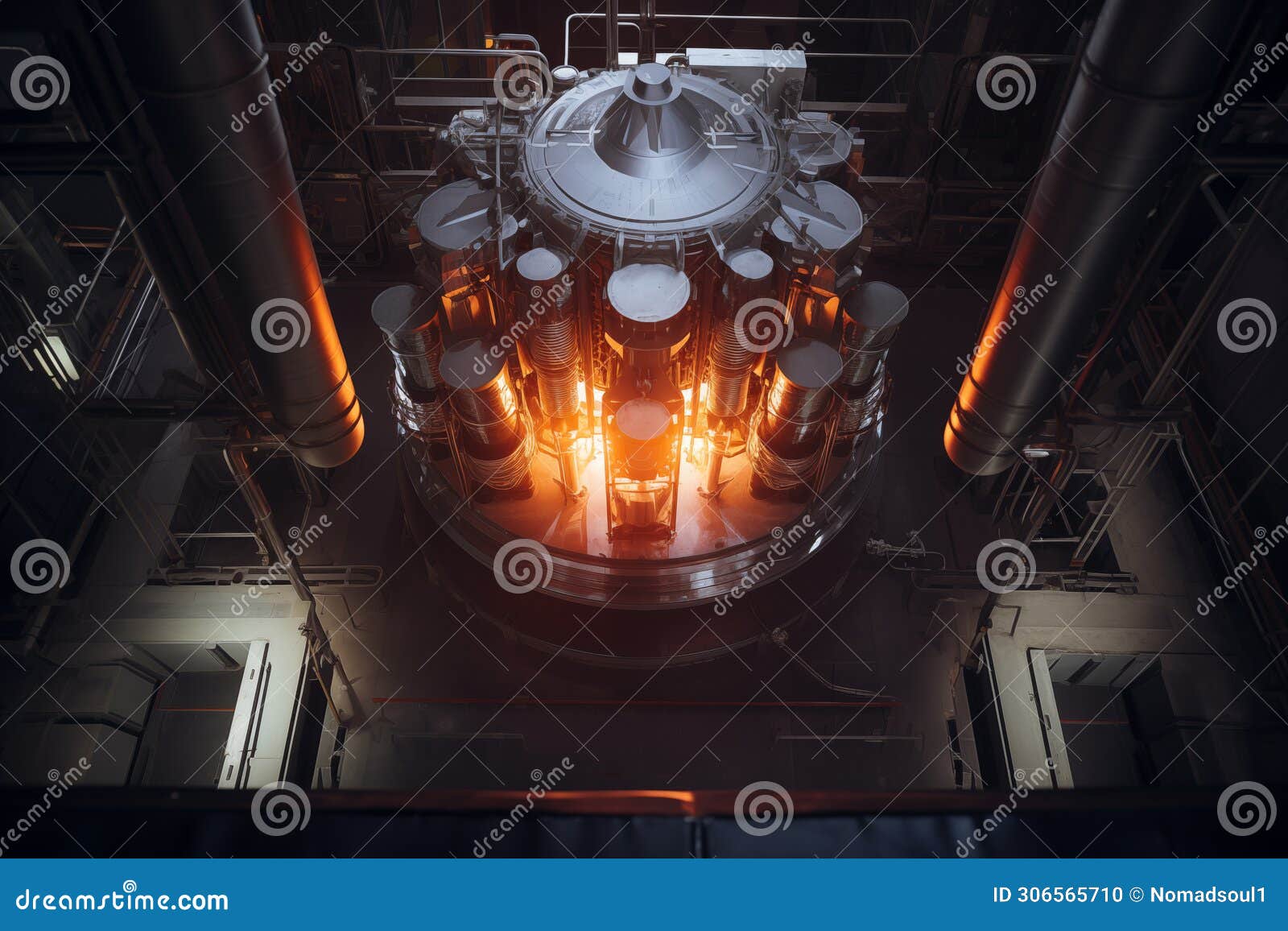Nuclear Reactor Bathed in Diffused Natural Light from Above. Generative ...