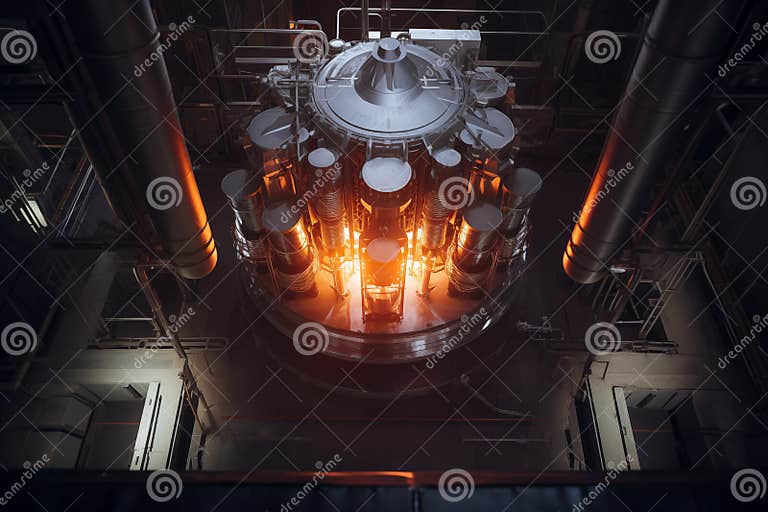 Nuclear Reactor Bathed in Diffused Natural Light from Above. Generative ...