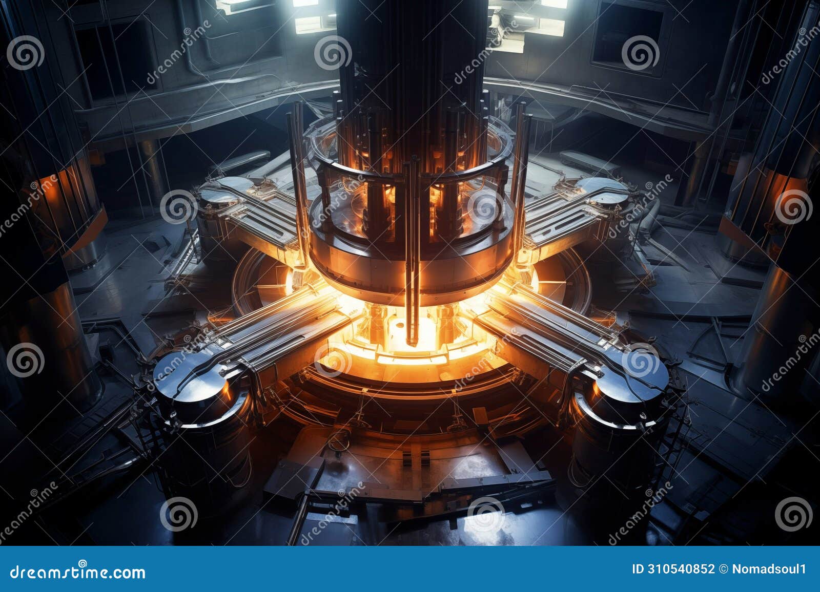 Nuclear Reactor Bathed in Diffused Natural Light from Above. Generative ...