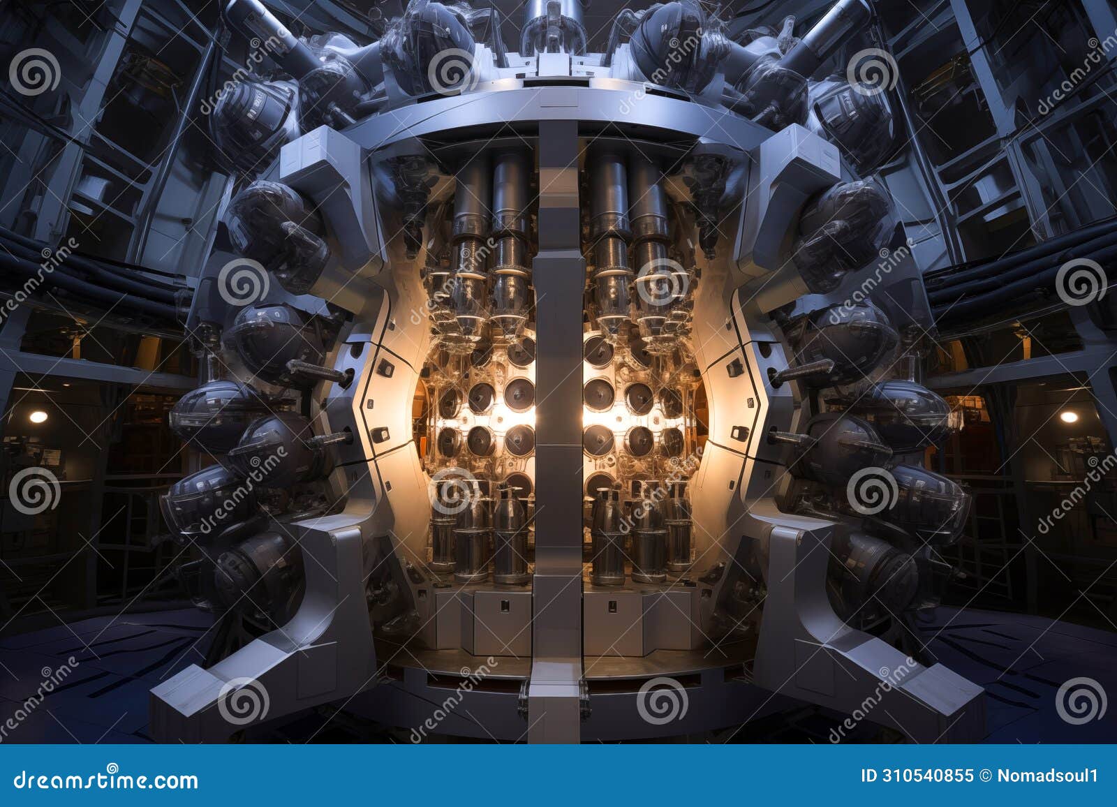 Nuclear Reactor Bathed in Diffused Natural Light from Above. Generative ...