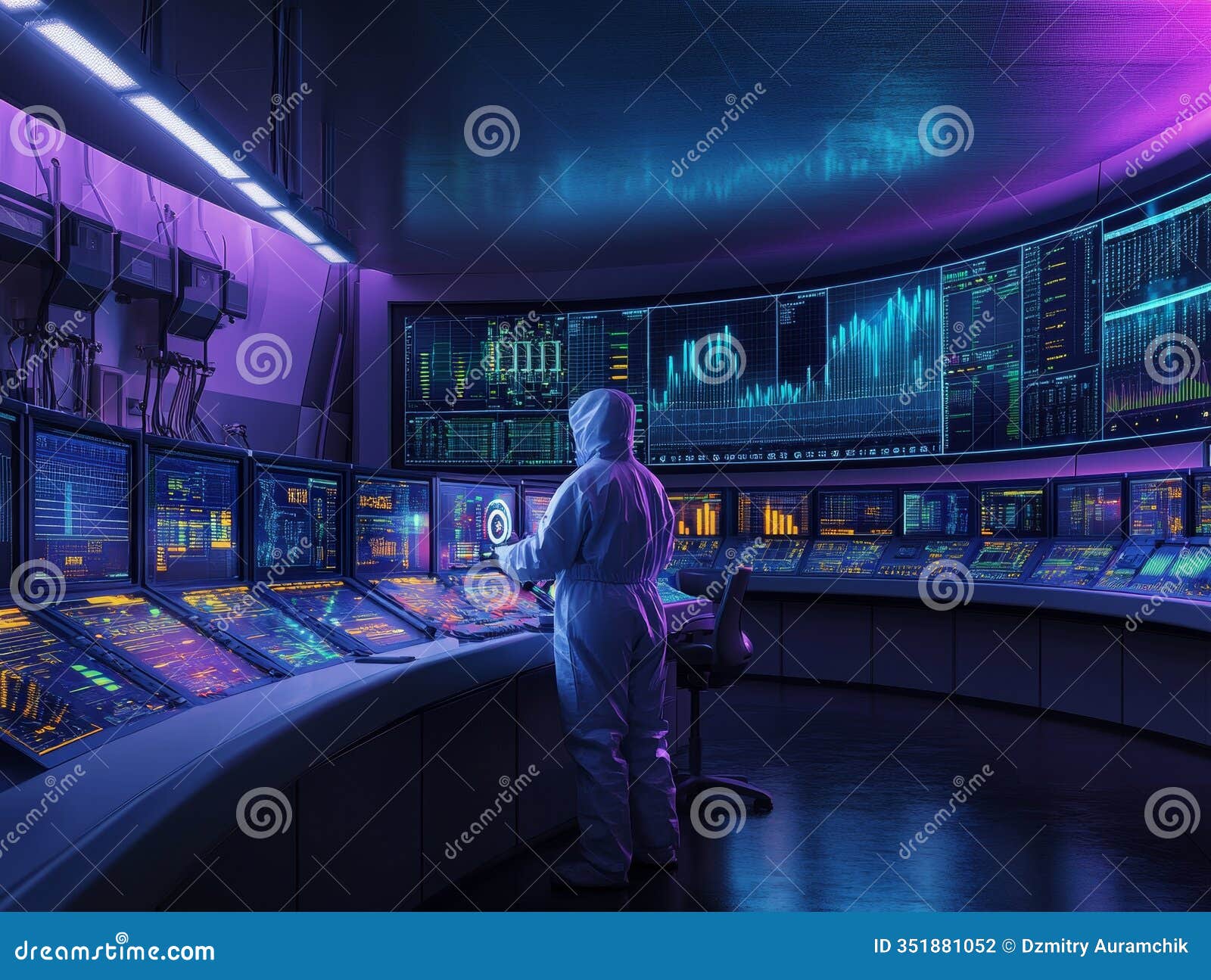 In a Nuclear Reactor Control Room, a Technician Keeps Watch Over ...