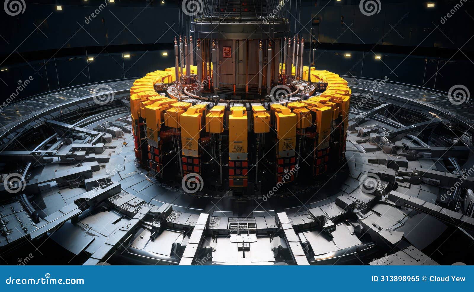 Nuclear Reactor Core with Control Rods Stock Illustration ...