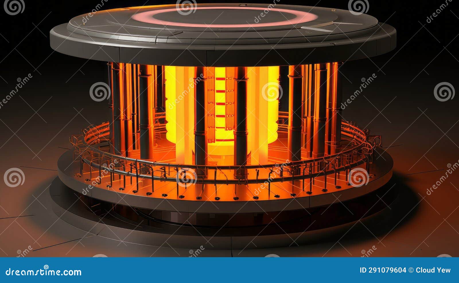 Nuclear Reactor Core without Fuel Rods Stock Illustration ...
