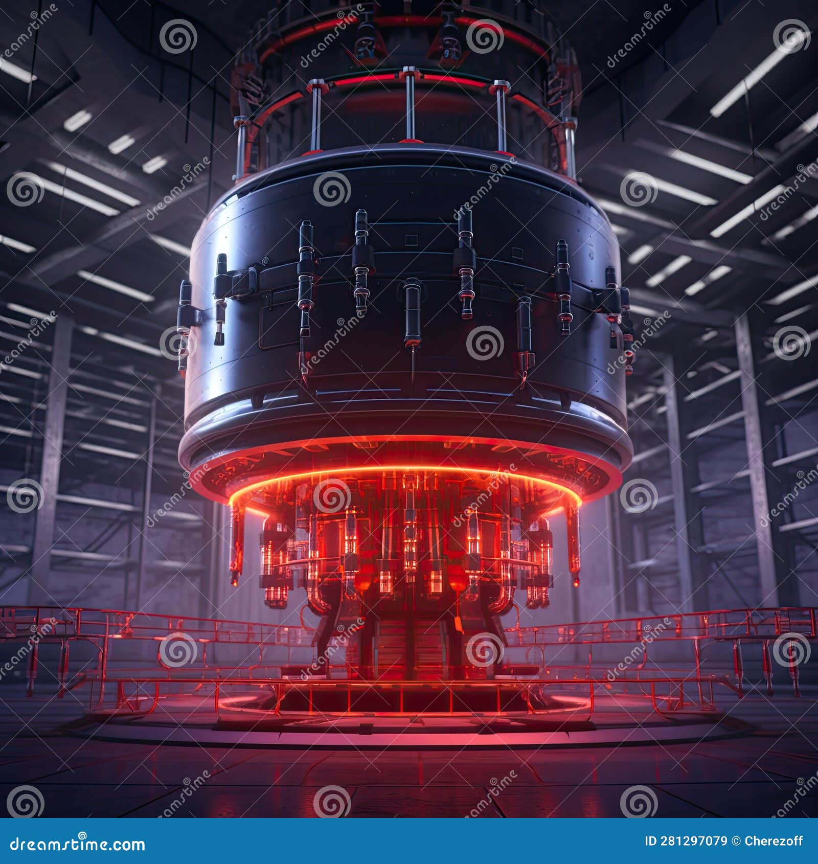 The Nuclear Reactor of the Future Stock Illustration - Illustration of ...