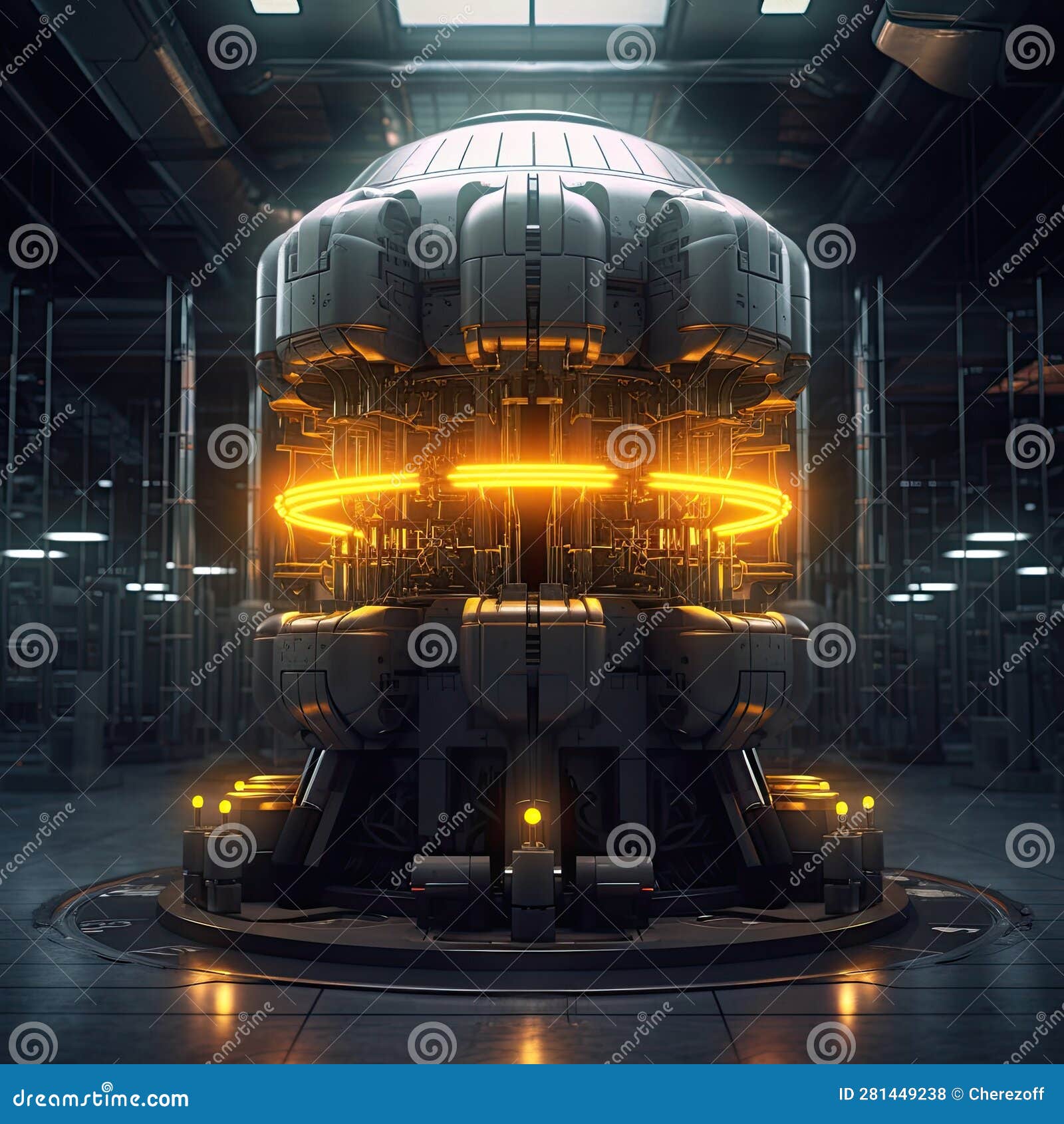 The Nuclear Reactor of the Future Stock Illustration - Illustration of ...