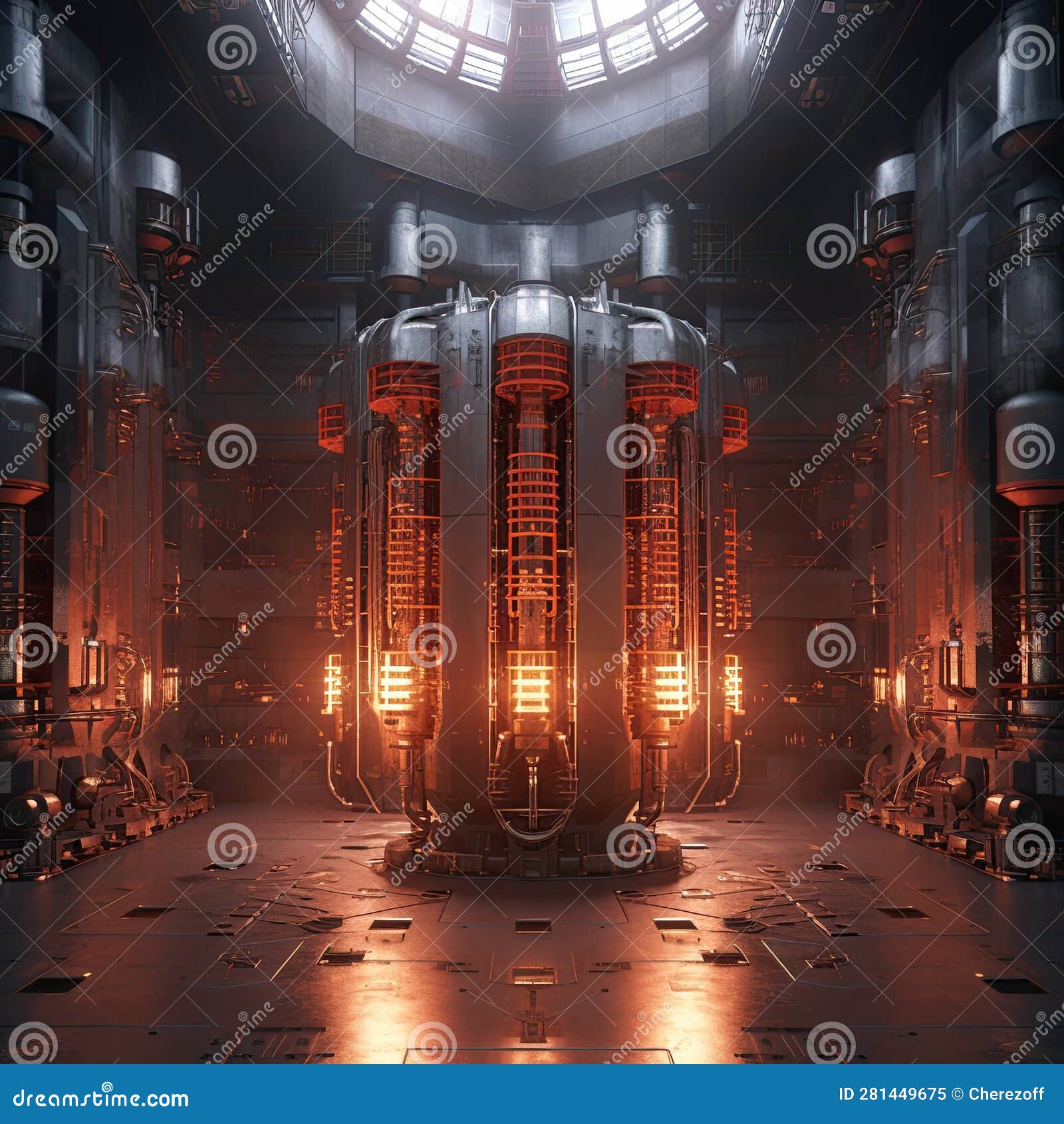 The Nuclear Reactor of the Future Stock Illustration - Illustration of ...