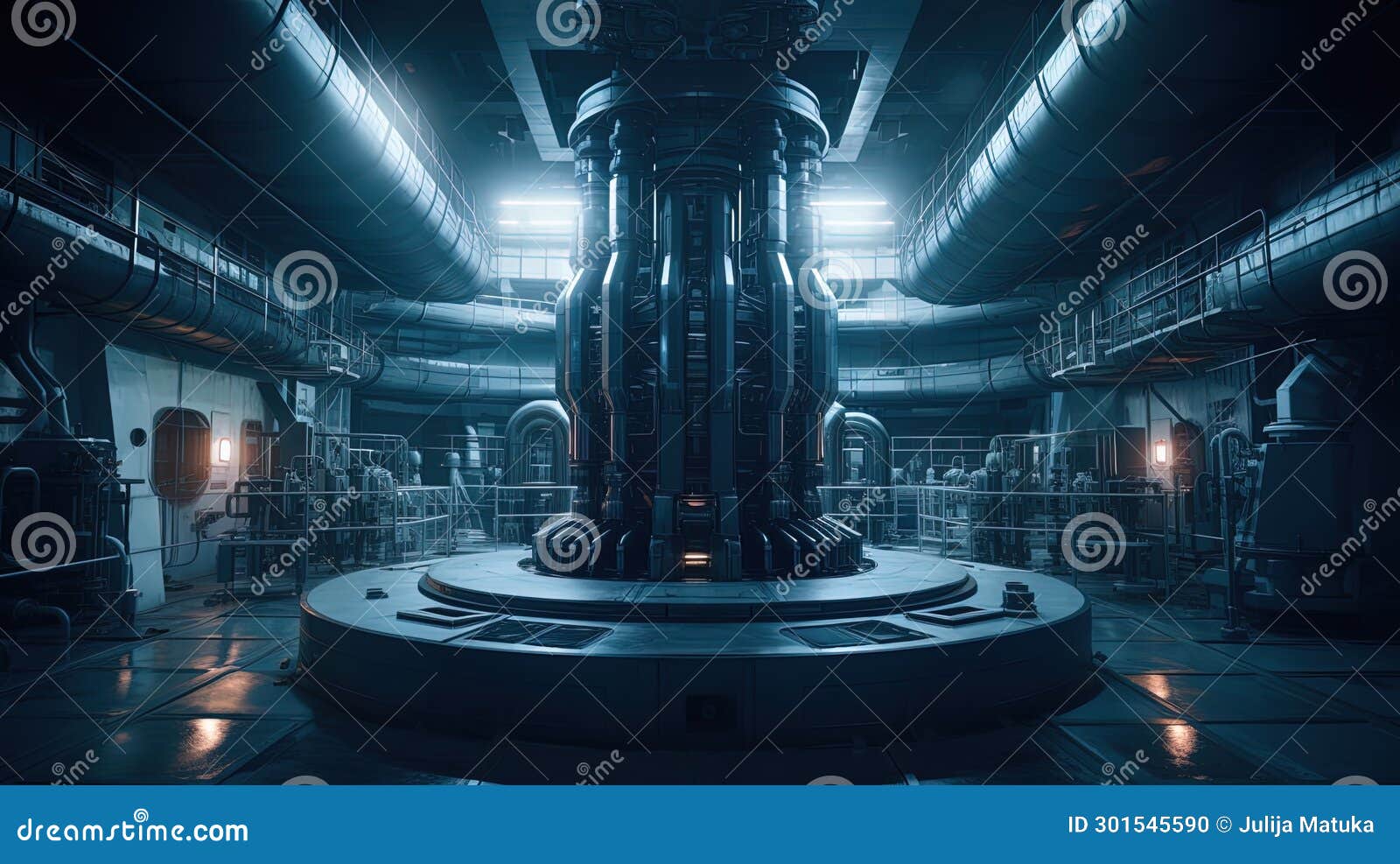 Nuclear Reactor Inside the Protective Casing Stock Illustration ...
