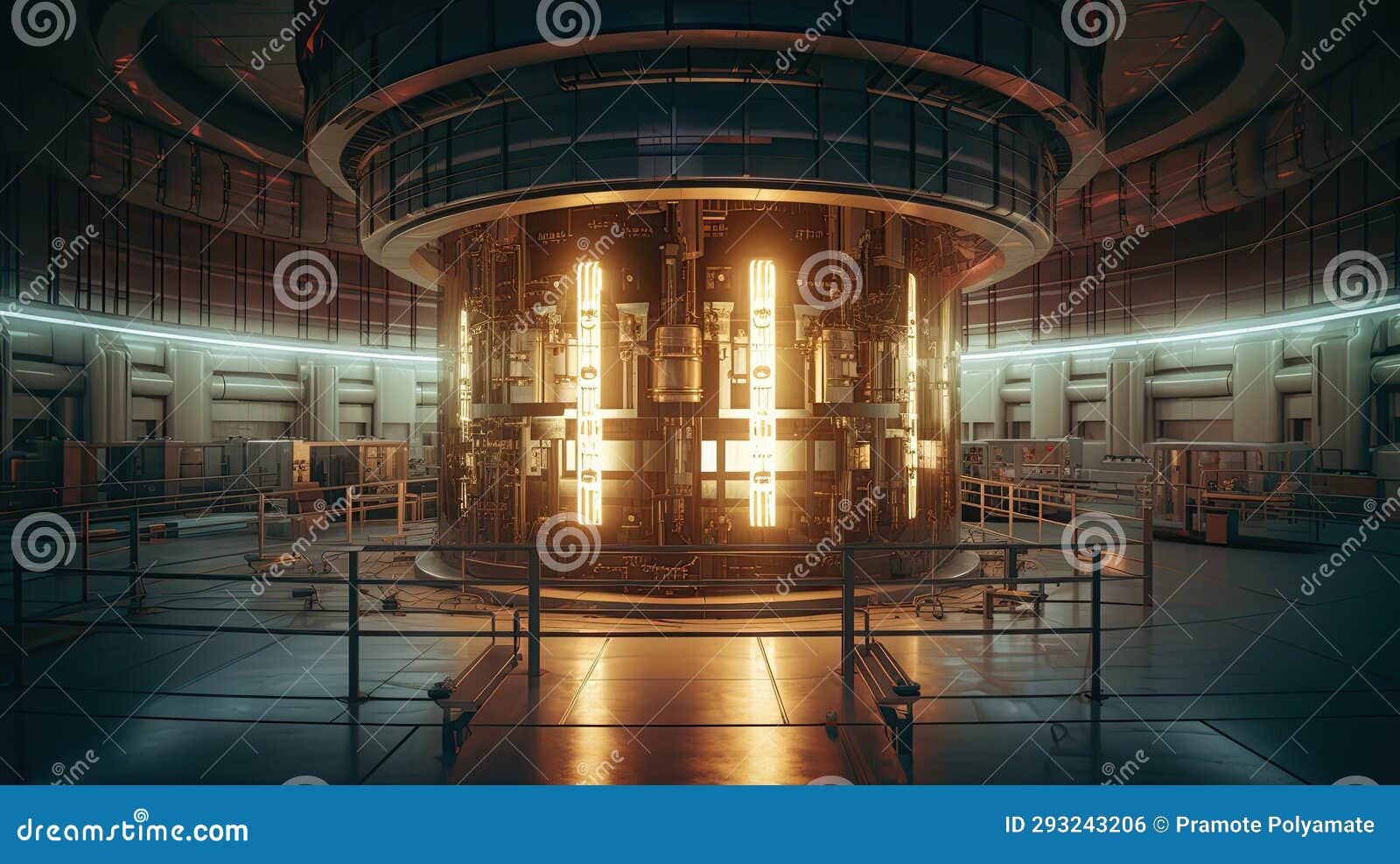 A Nuclear Reactor in a Power Plant or Science Institute Stock Photo ...