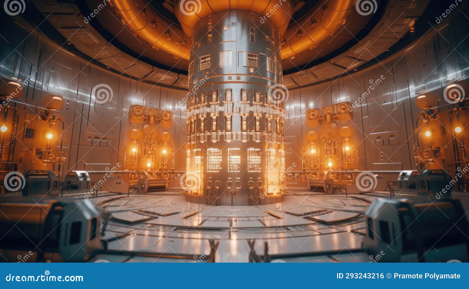 A Nuclear Reactor in a Power Plant or Science Institute Stock Photo ...