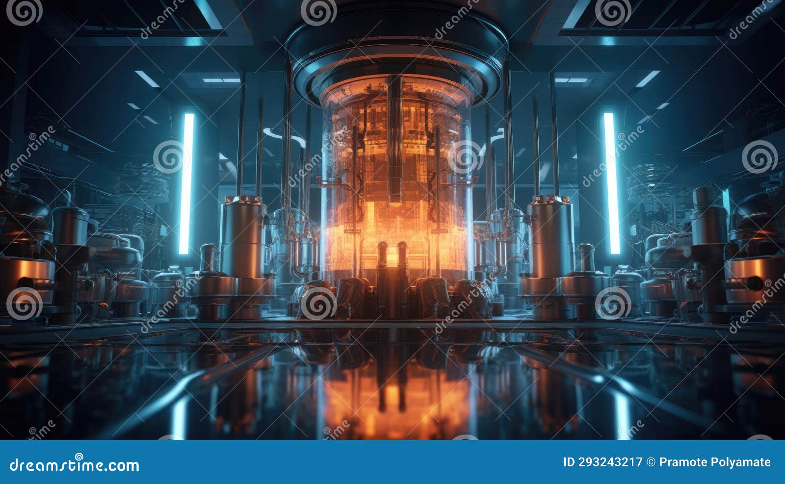 A Nuclear Reactor in a Power Plant or Science Institute Stock ...