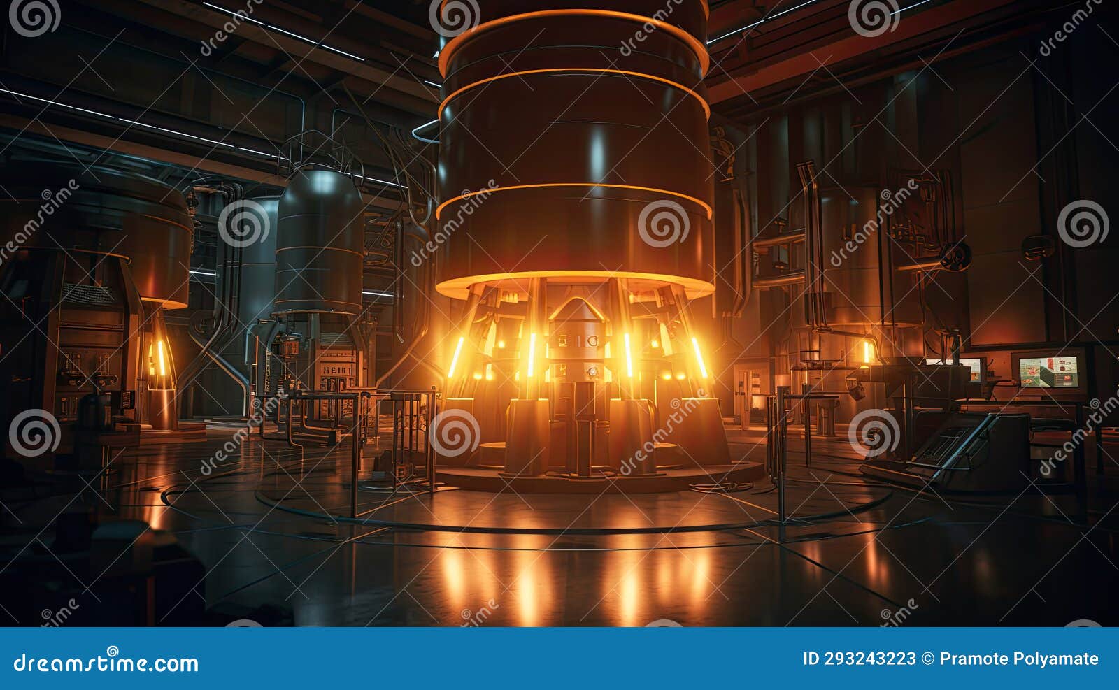 A Nuclear Reactor in a Power Plant or Science Institute Stock Image ...
