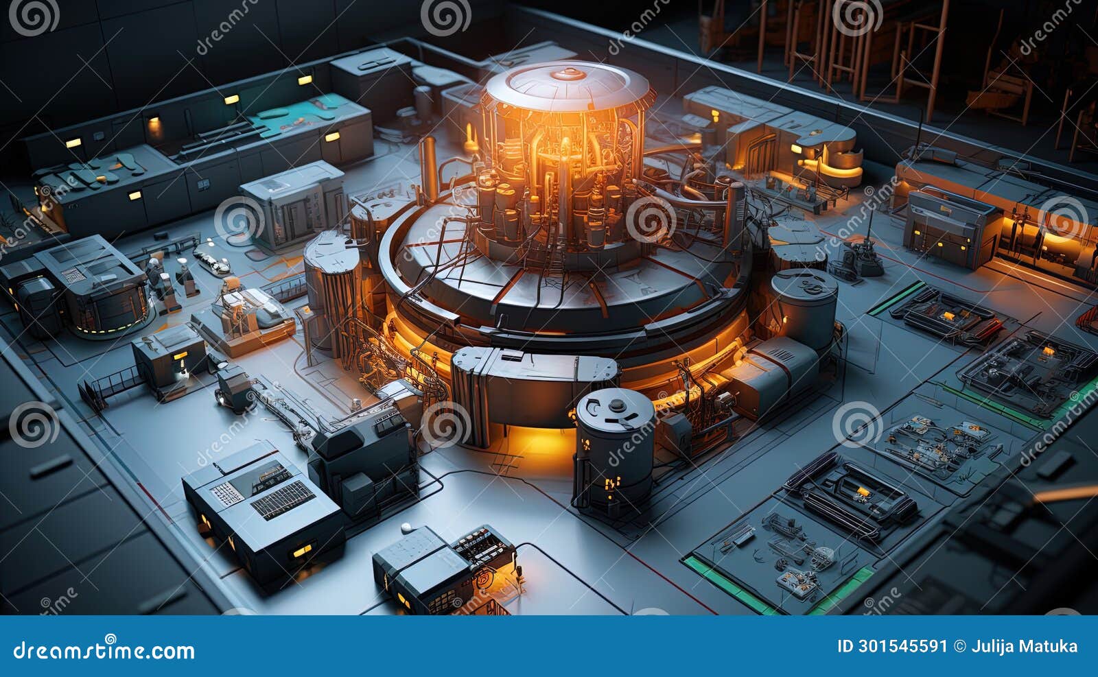 Nuclear Reactor and Radiation Zones in the Diagram Stock Illustration ...