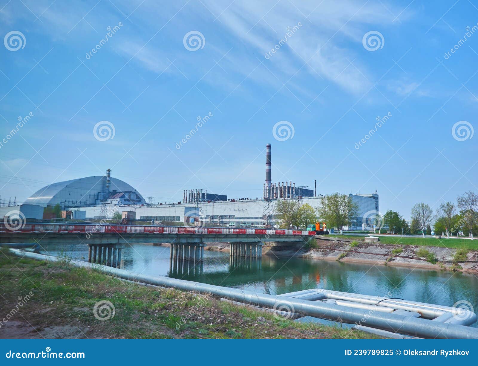 Nuclear Reactors of Chernobyl Power Plant Next To Pripyat River, 4th ...