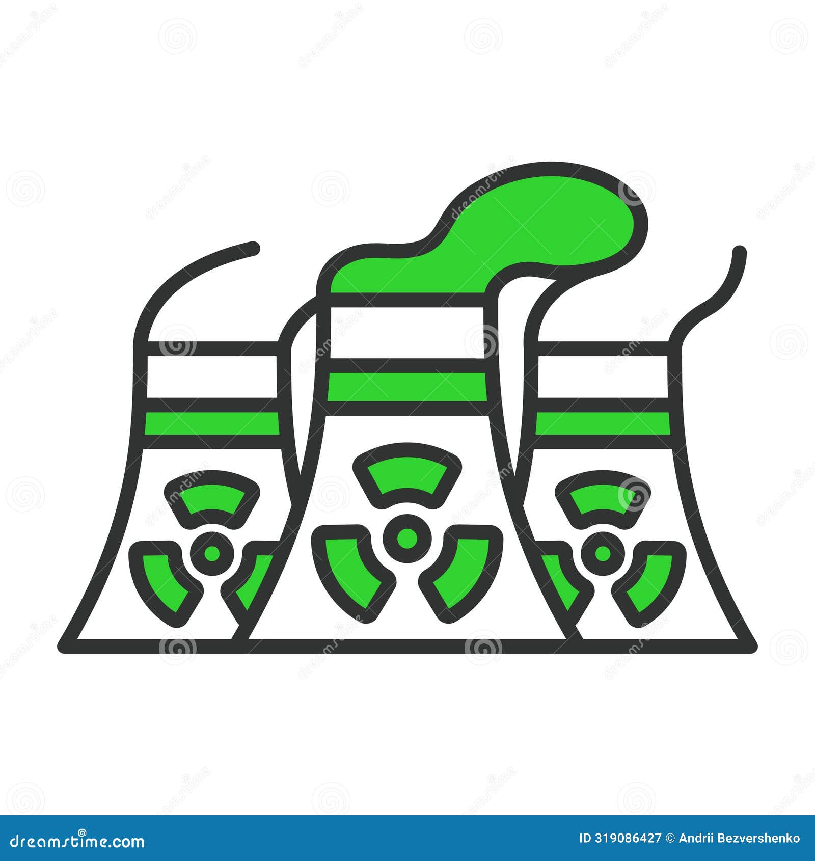Nuclear Reactors, in Line Design, Green. Nuclear, Reactor, Energy ...