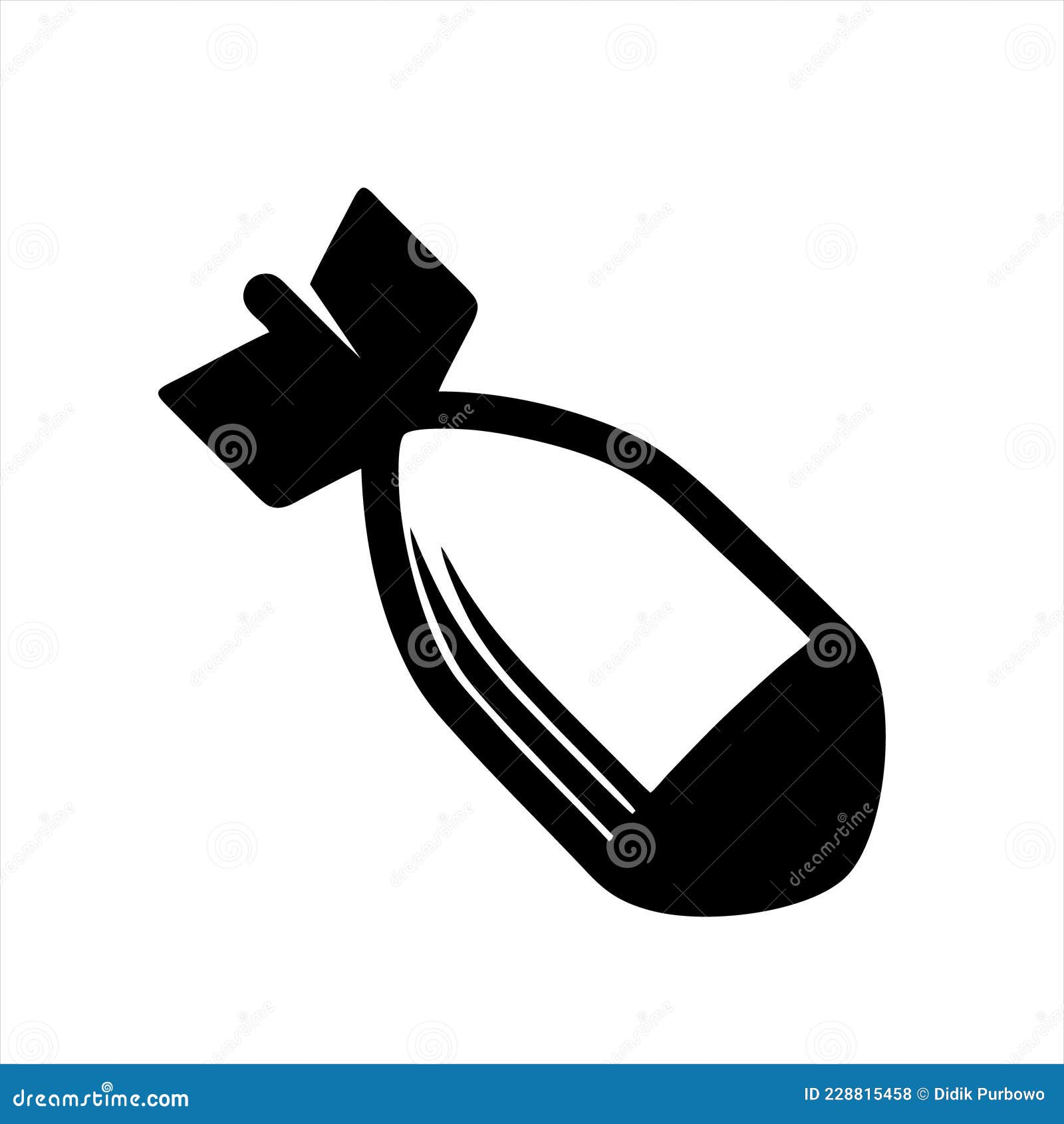 Nuclear Rocket Air Bomb, Atomic Bombshell. Flat Vector Icon ...