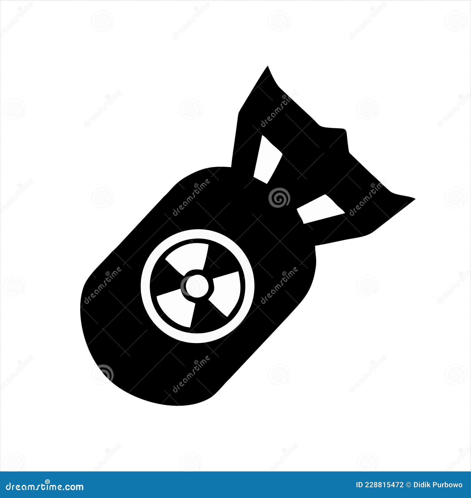 Nuclear Rocket Air Bomb, Atomic Bombshell. Flat Vector Icon ...