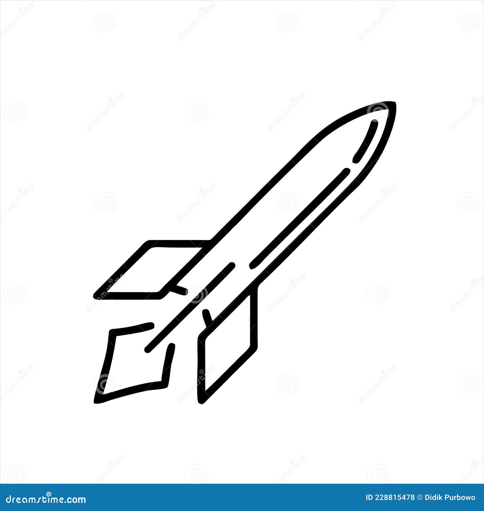 Nuclear Rocket Air Bomb, Atomic Bombshell. Flat Vector Icon ...
