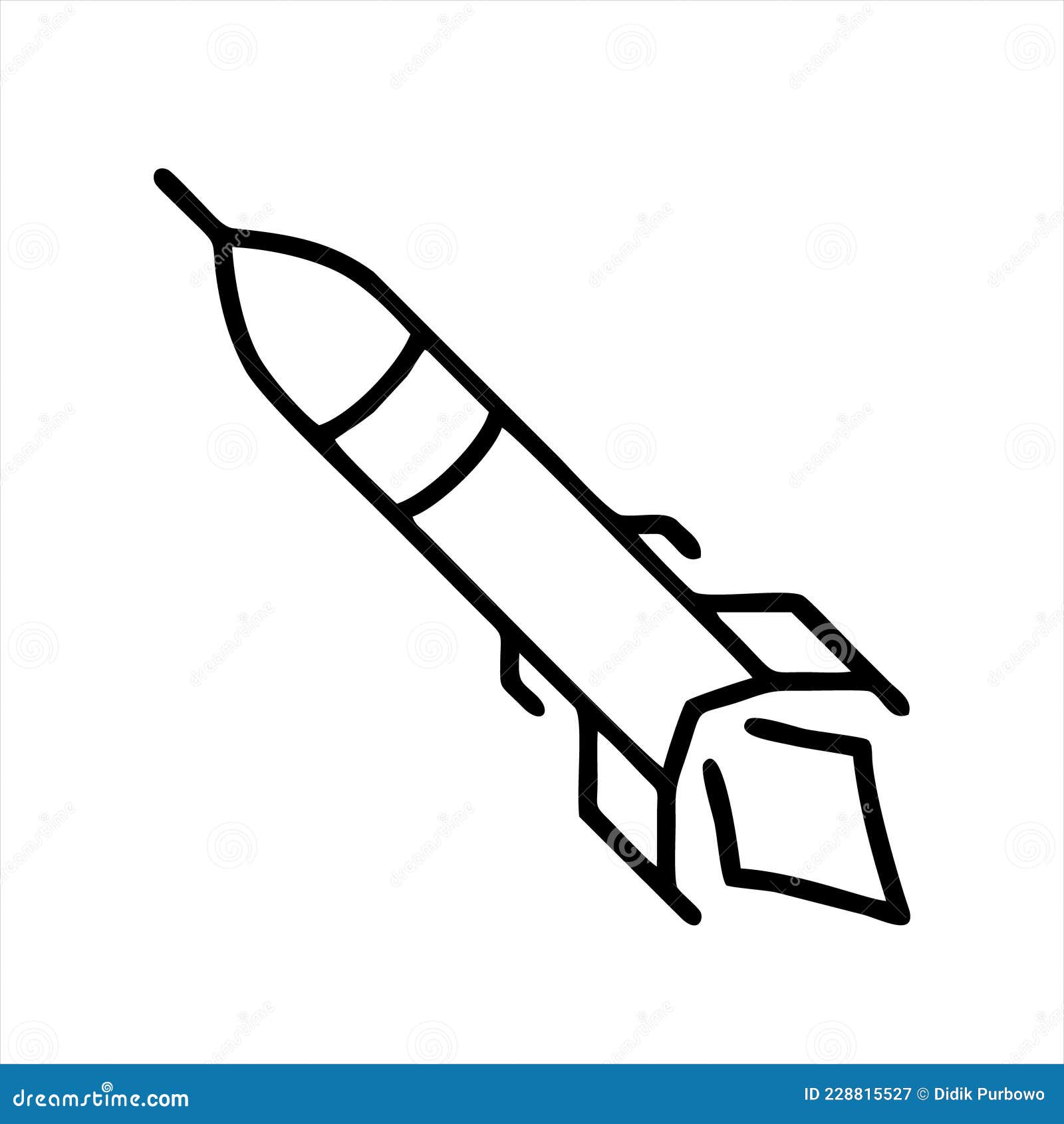 Nuclear Rocket Air Bomb, Atomic Bombshell. Flat Vector Icon ...