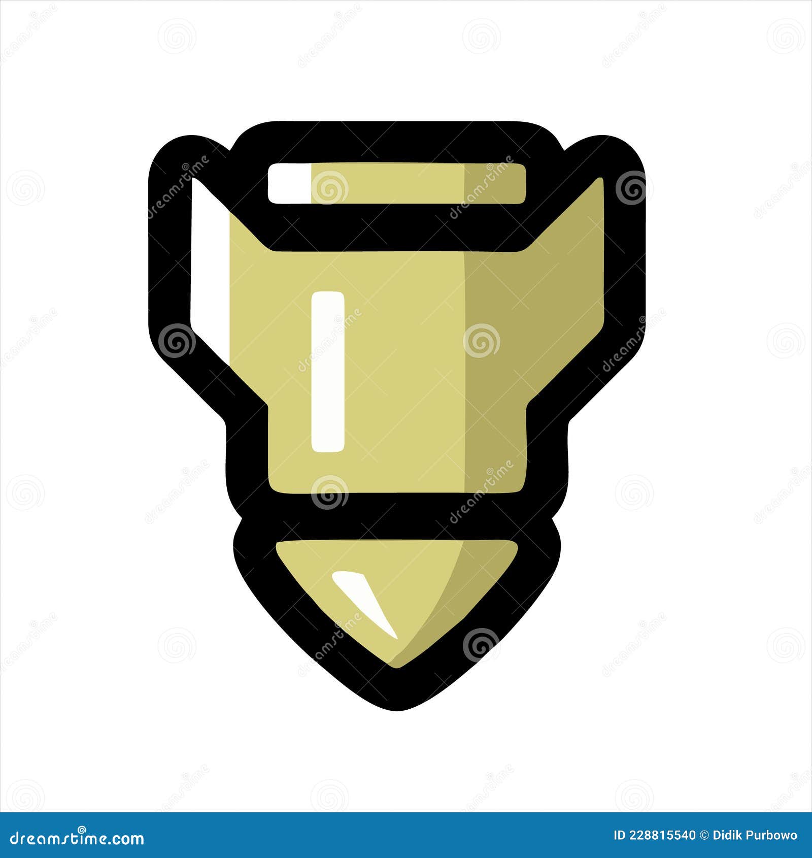 Nuclear Rocket Air Bomb, Atomic Bombshell. Flat Vector Icon ...