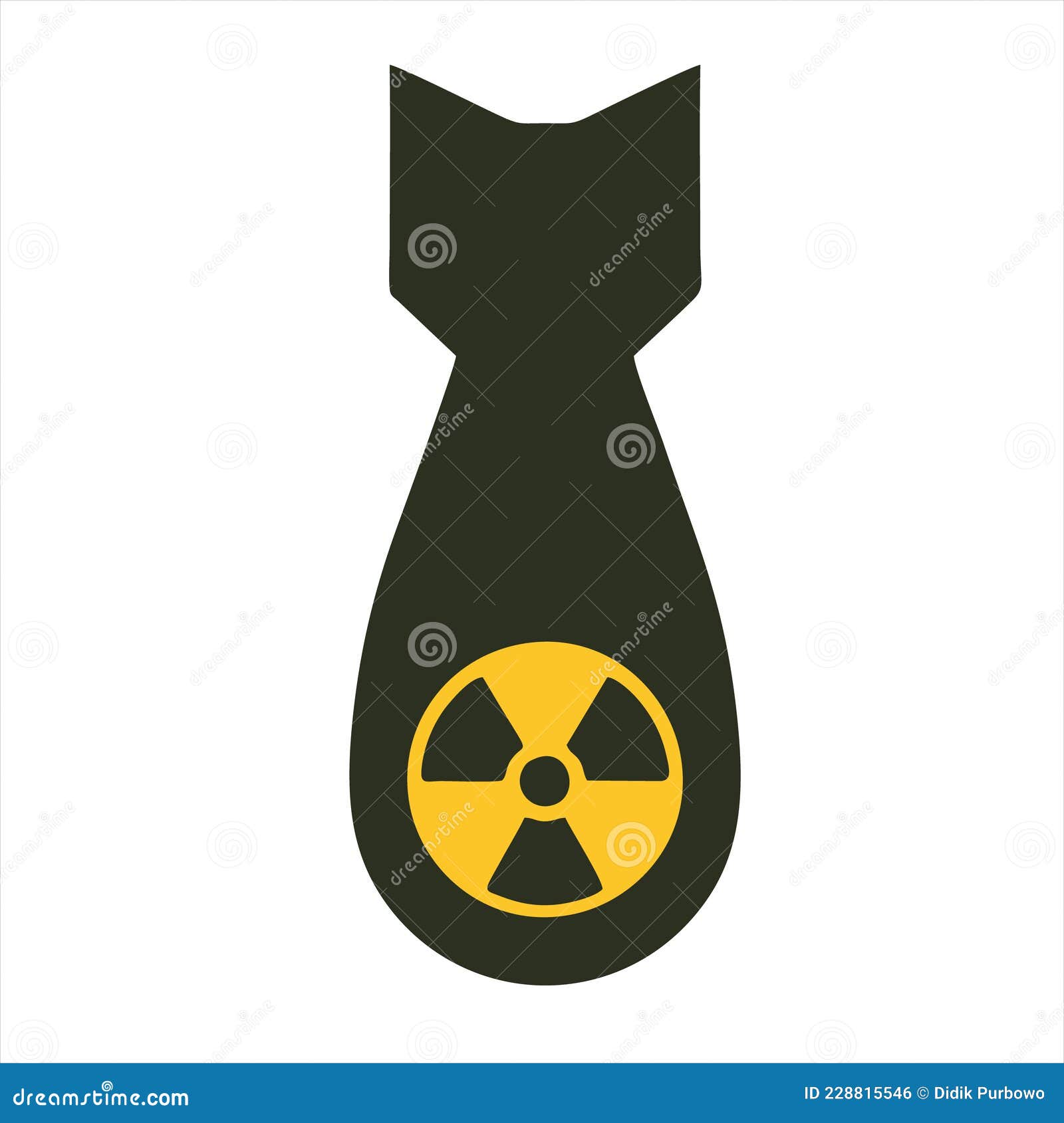 Nuclear Rocket Air Bomb, Atomic Bombshell. Flat Vector Icon ...