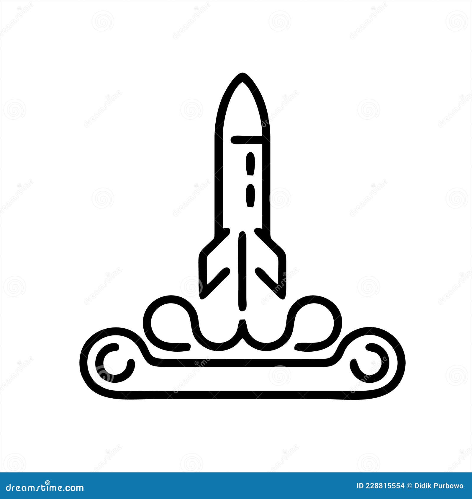 Nuclear Rocket Air Bomb, Atomic Bombshell. Flat Vector Icon ...