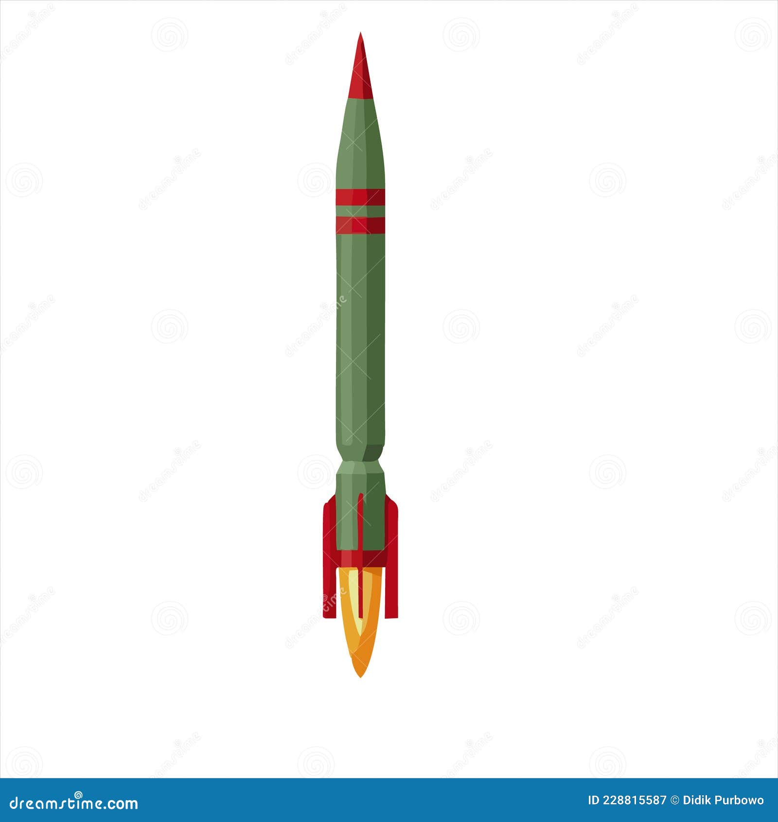 Nuclear Rocket Air Bomb, Atomic Bombshell. Flat Vector Icon ...